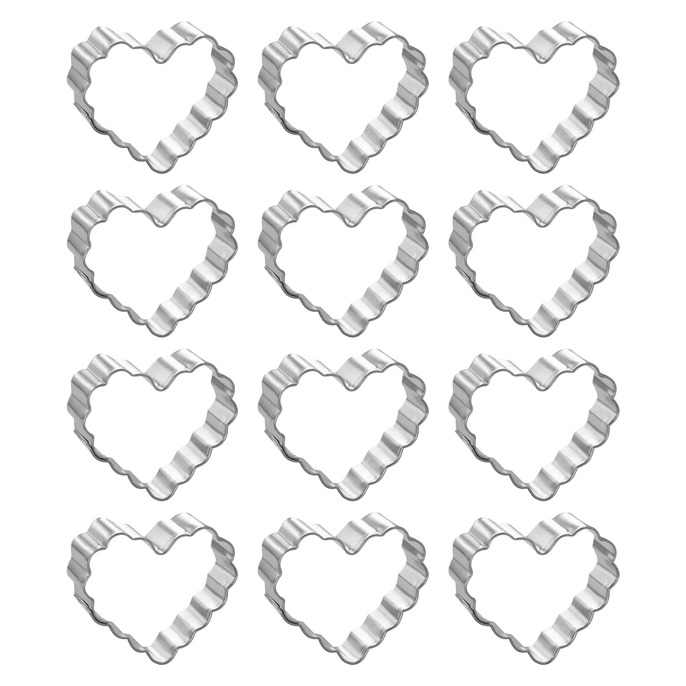 Mini Fluted Heart Dozen Cookie Cutters 1.5 inches/each V1014-W12 - The ...