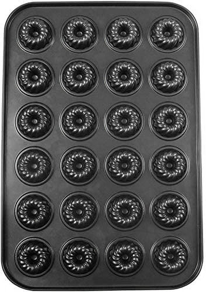 Mini Fluted Tube Cake Pan, 24-Cup Non-stick 1-3/4' Bite Size, Bundtinis ...