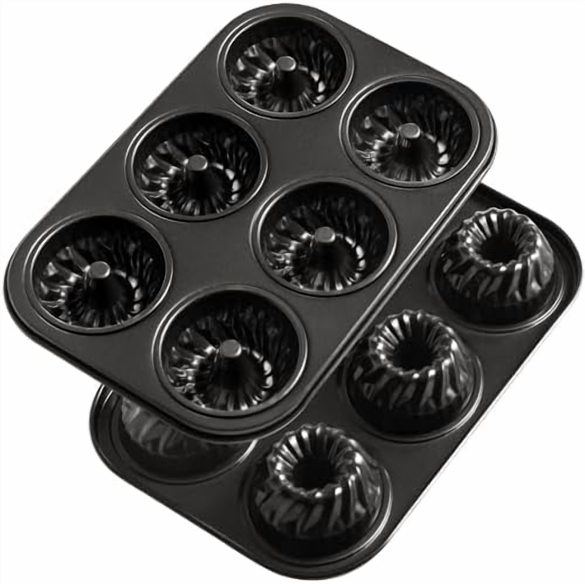 Mini Fluted Tube Cake Pan, Non-Stick 2.8 Inch Bunt Cake Pans, Heavy ...
