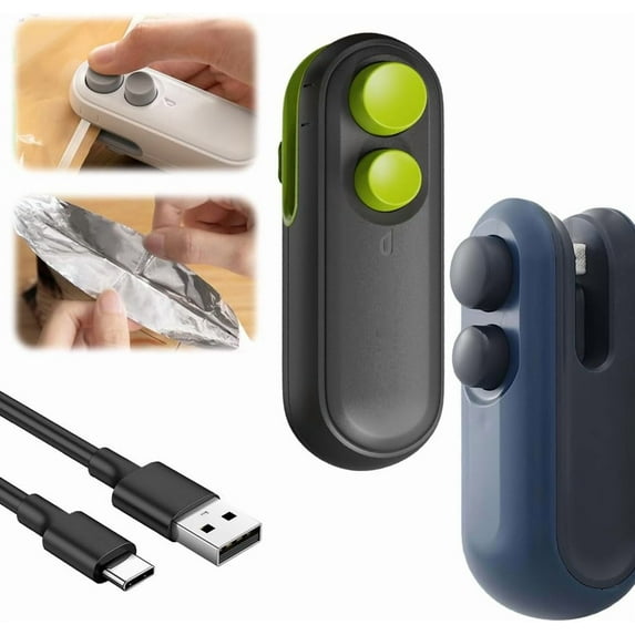 Mini Foil Sealer 2 in 1 Hand Held Bag Sealer Mini with Cutter, Kitchen ...