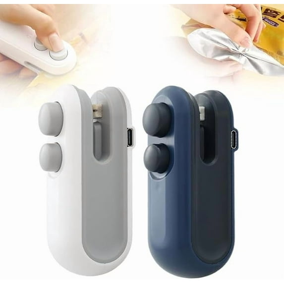 Mini Foil Sealer 2 in 1 Hand Held Bag Sealer Mini with Cutter, Kitchen ...