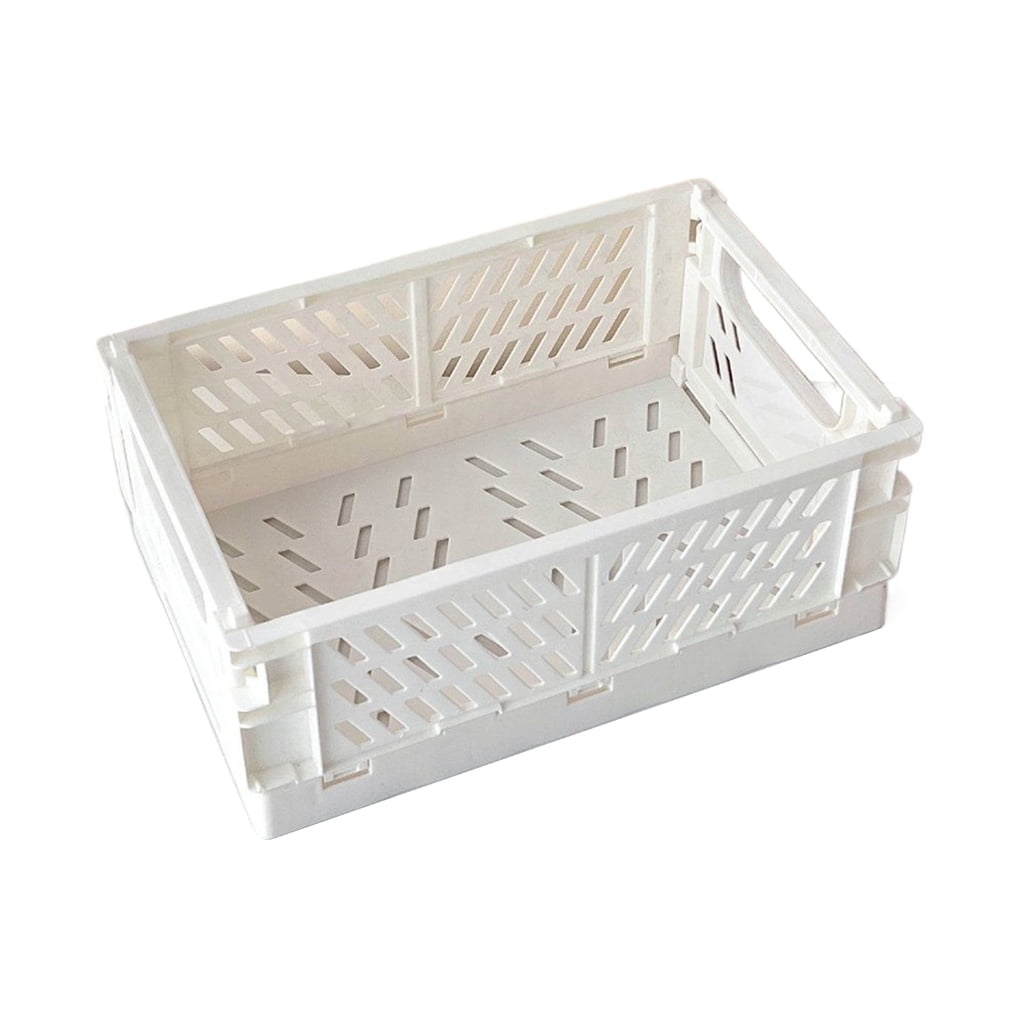 Mini Foldable Baskets, Plastic Desk Decors Storage Crates Bedroom ...