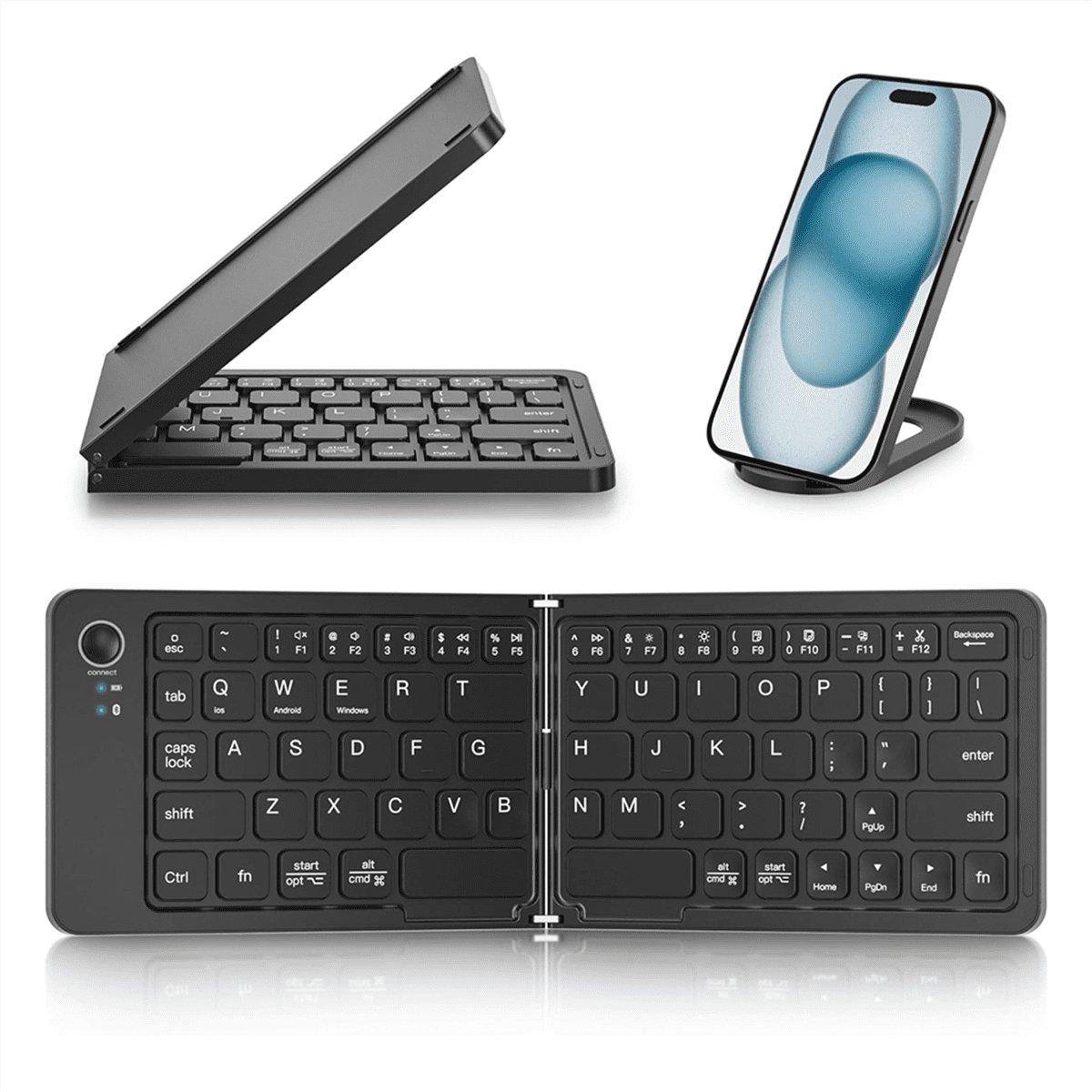 Mini Foldable Bluetooth Wireless Keyboard (Sync Up to 3 Devices ...