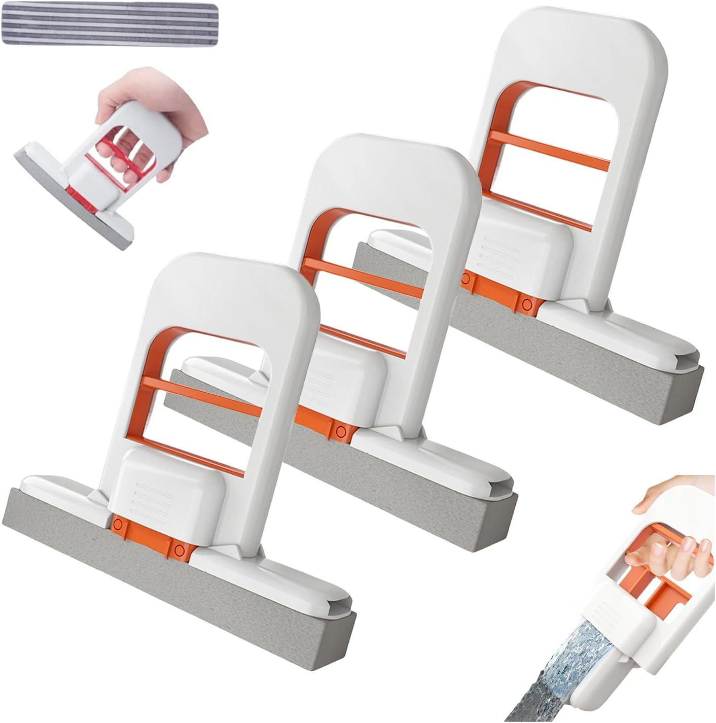 Mini Foldable Desktop Mop, Portable Self-Squeeze Small Mop, Wet and Dry ...