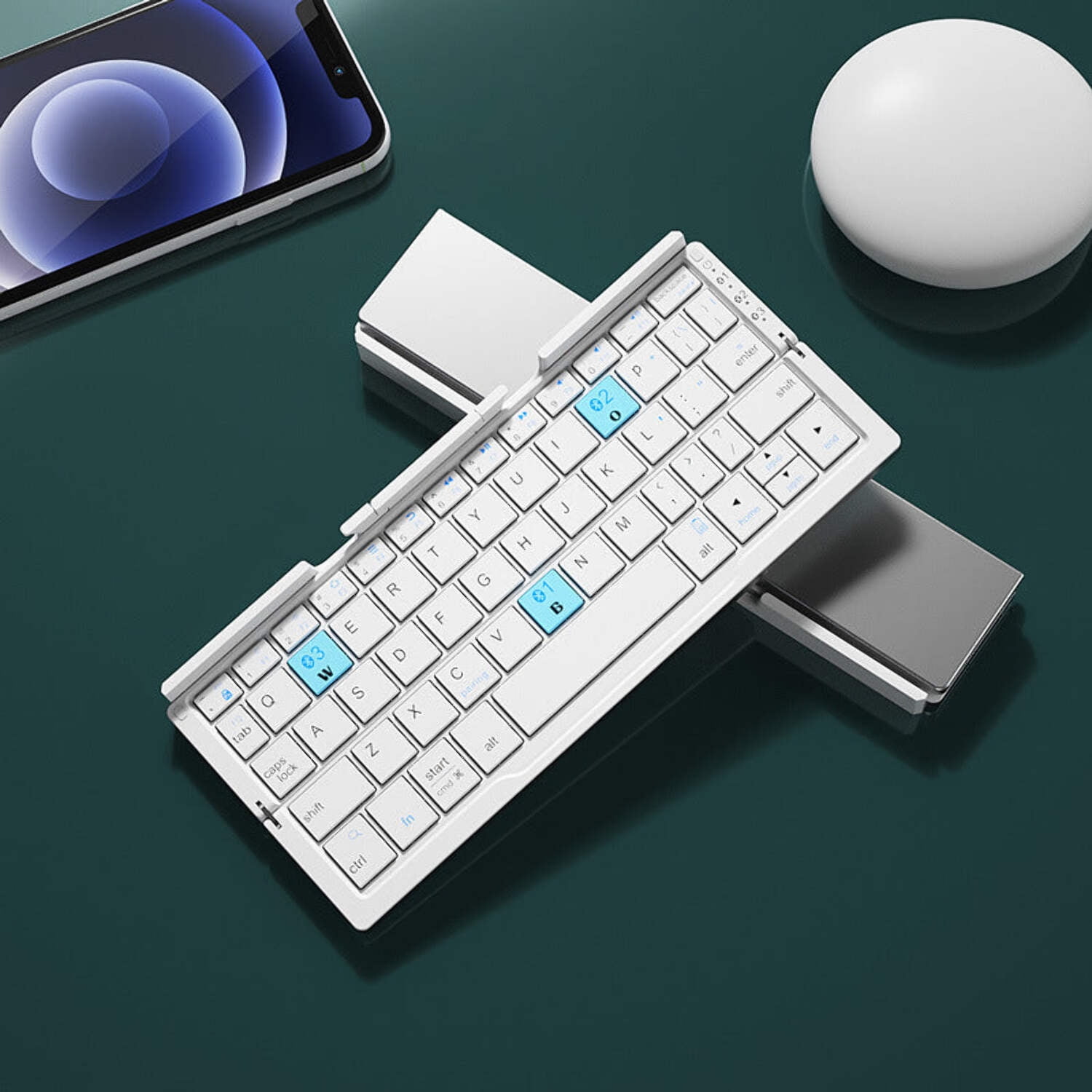 Mini Folding Bluetooth Keyboard Wireless Keypad Support3 Devices With ...