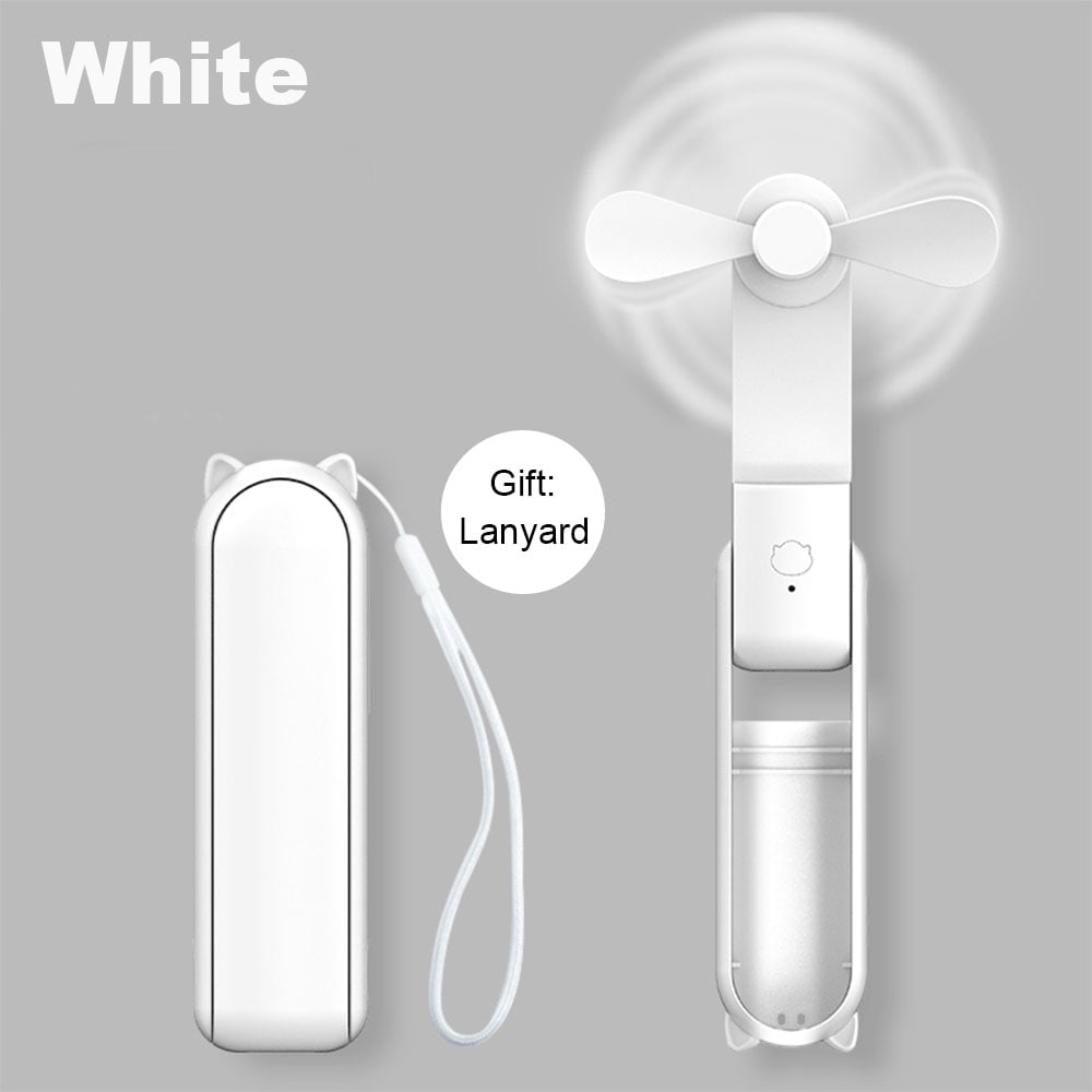 Mini Folding Hand Fan Rechargeable Portable 3in1 2000mAh for Outdoor ...