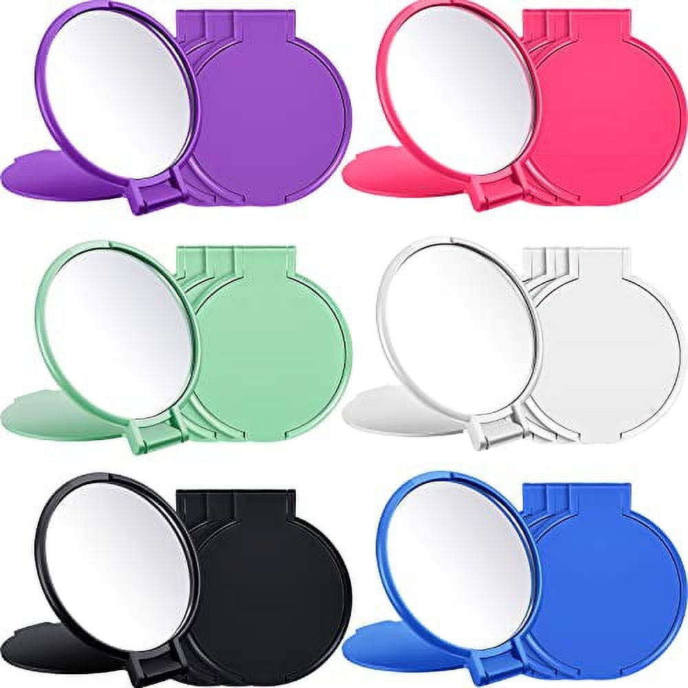 Mini Folding Mirror Round Compact Mirror Portable Pocket Mirror Makeup ...