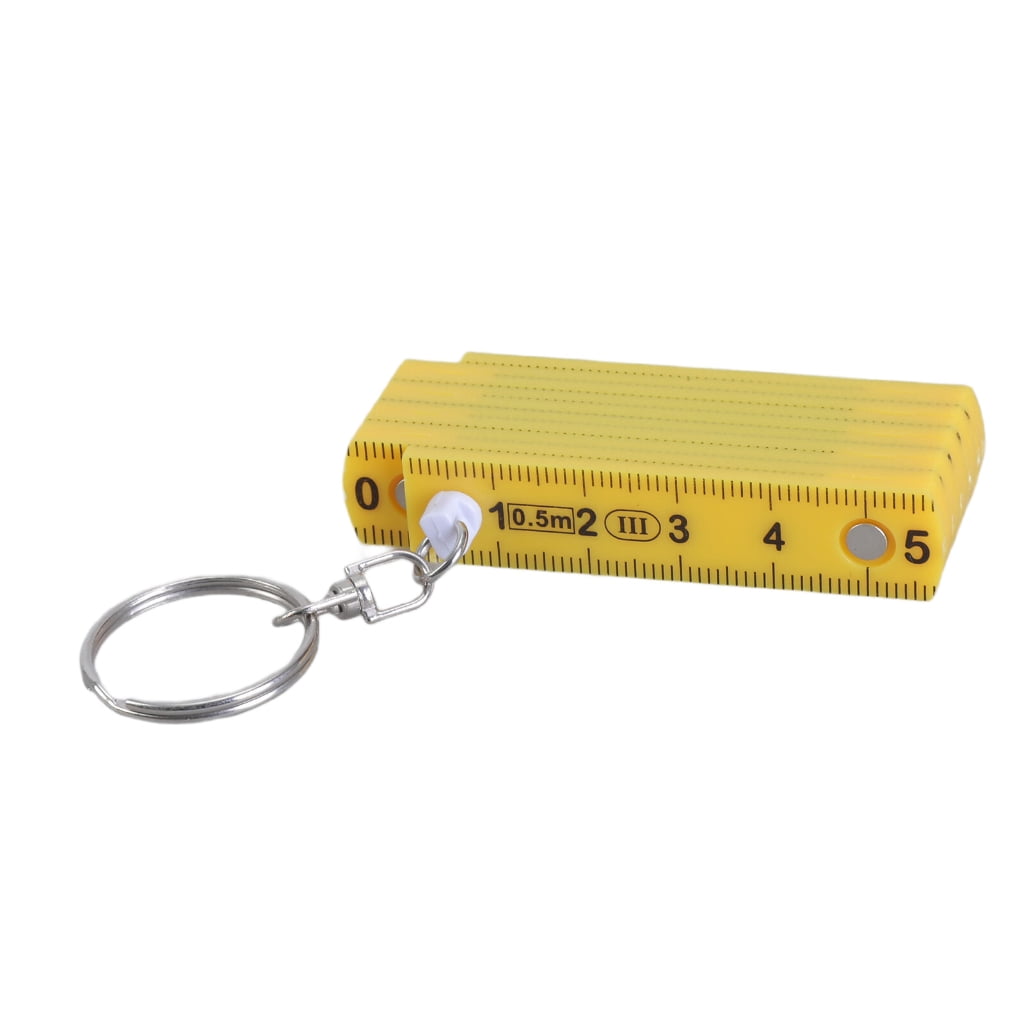 Mini Folding Ruler Keychain 50cm 10 Fold Plastic Ruler Keyring Hand ...