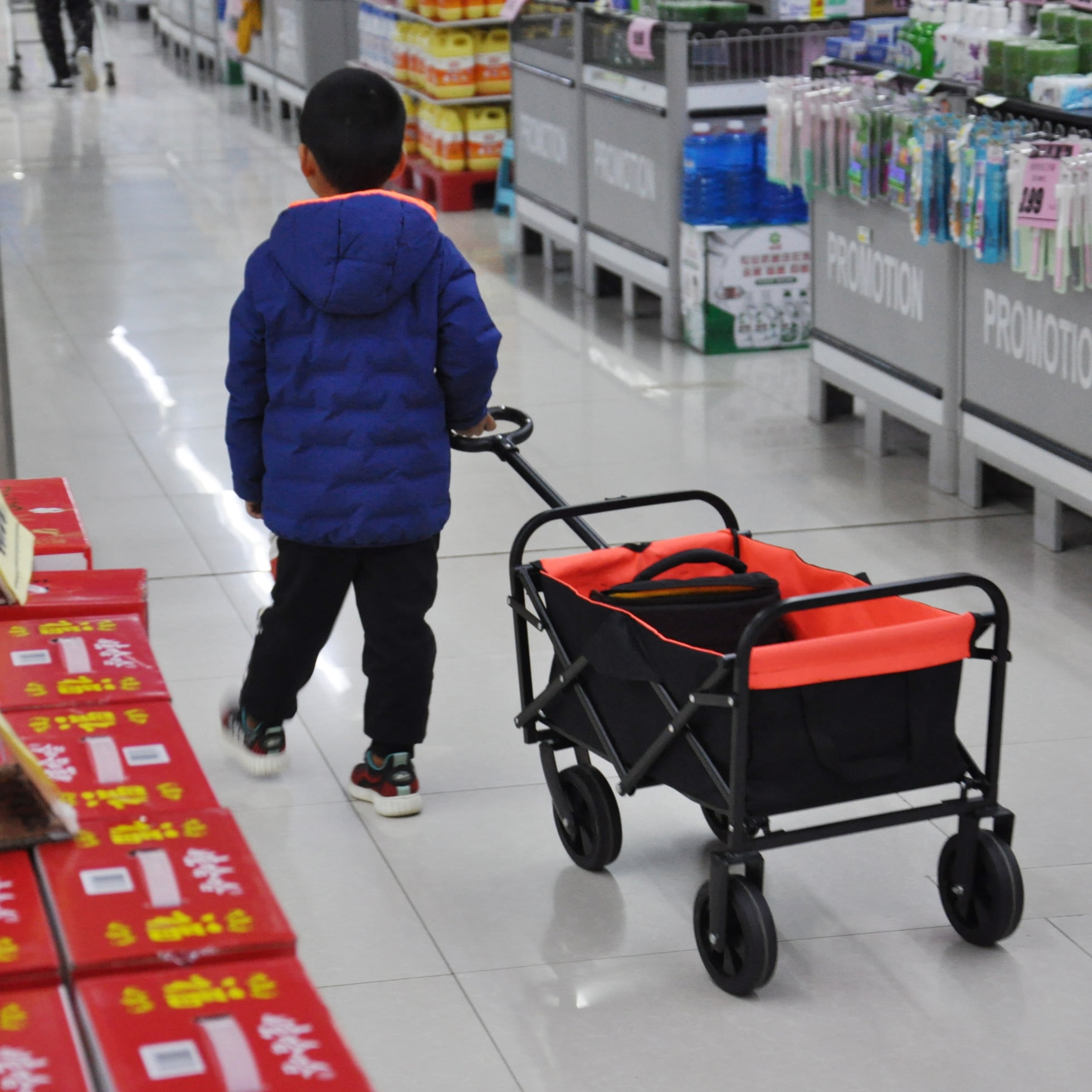 Mini Folding Wagon,Beach Wagon with Wheels,Outdoor Utility for Sports ...