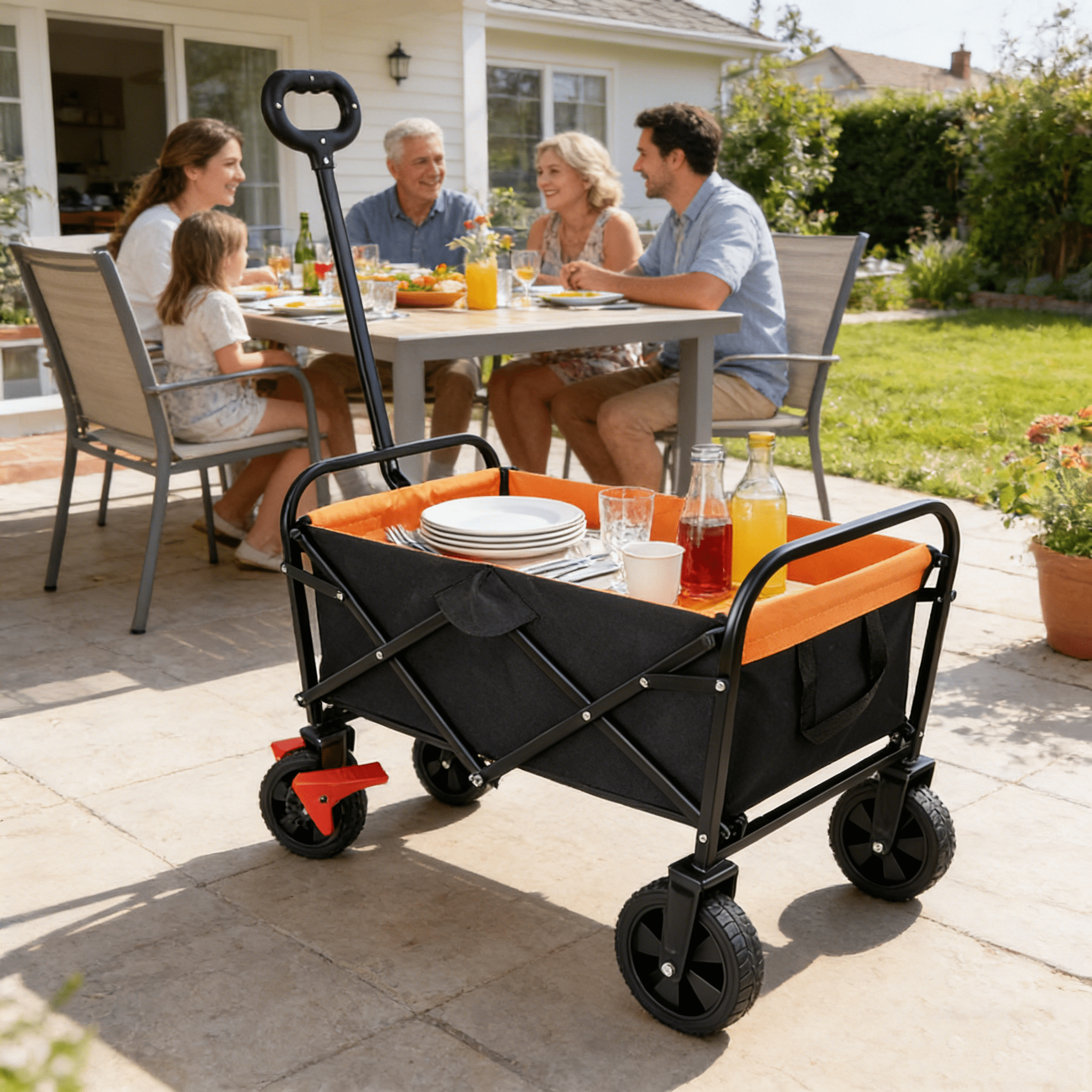 Kidsera Folding Wagon 36.22 in / 15.6 lb Capacity Garden Wagons with ...