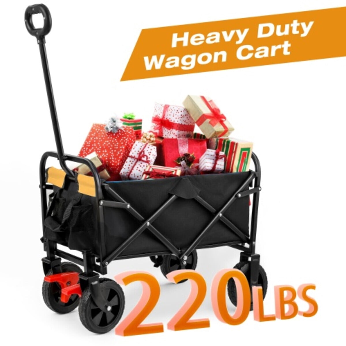 Mini Folding Wagon Garden Shopping Beach Cart Compact Collapsible ...