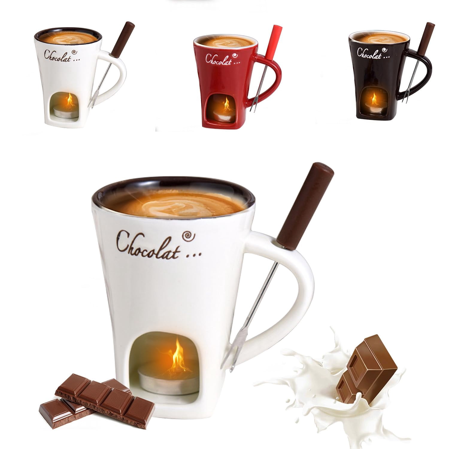 Mini Fondue Cup: Personal Chocolate Melting Mug with Candle | Small ...