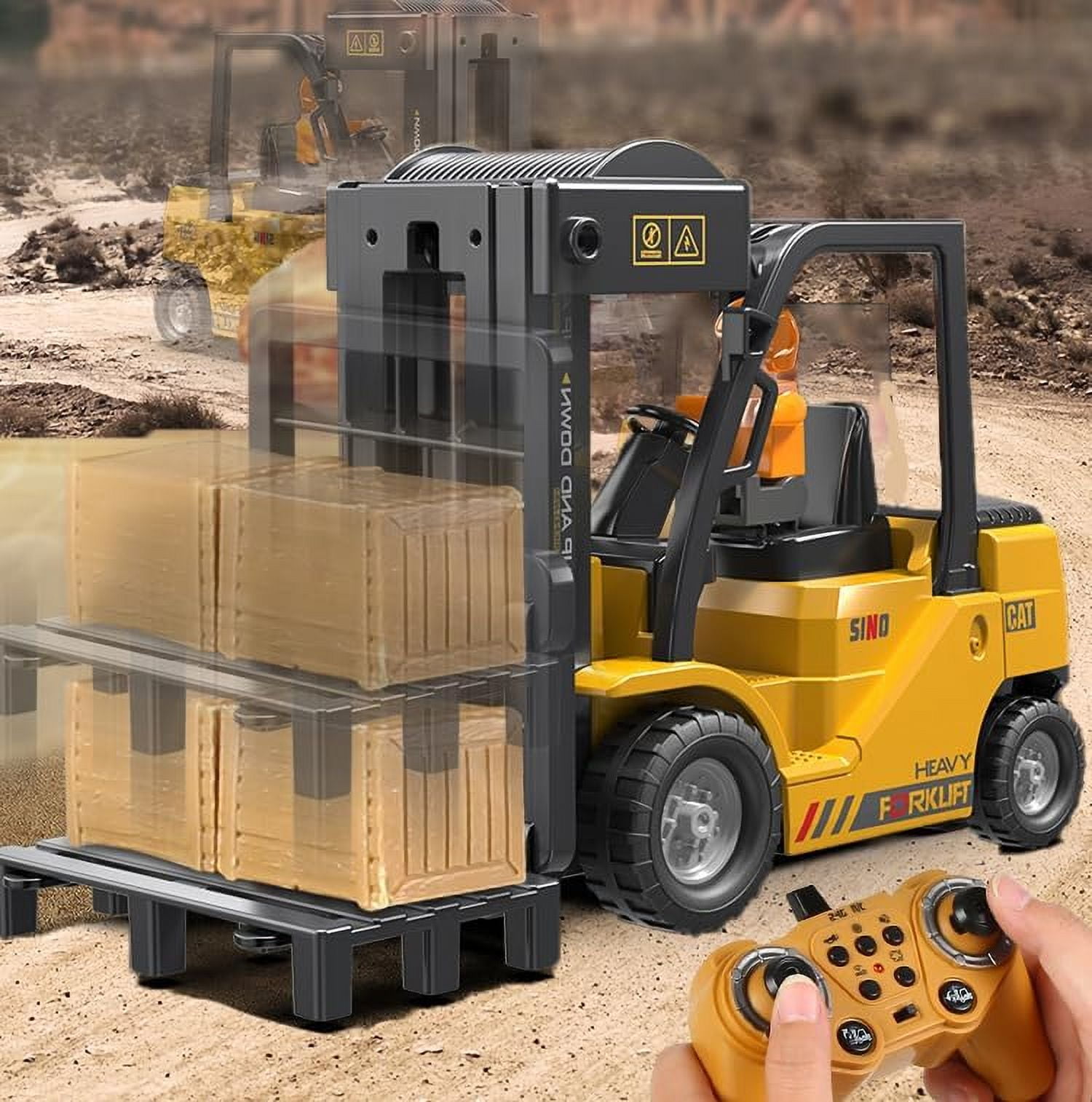 Mini Forklift Remote Control - 11 Channel RC Forklift Cranes with Boxes ...