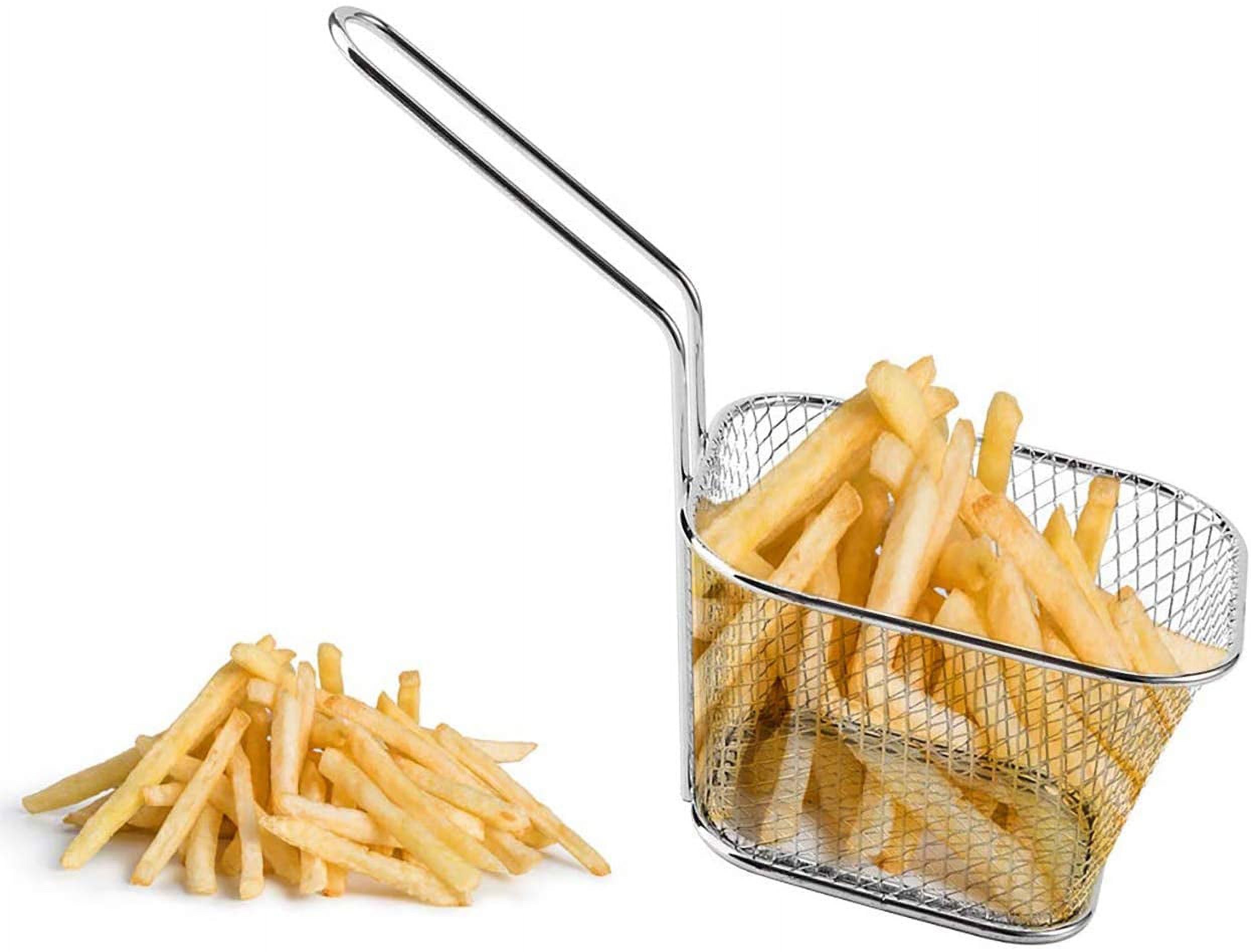 Mini French Fries Basket, Stainless Steel Deep Fry Basket, Square Mesh ...