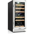 Mini Fridge 15 Inch Wine Cooler Under Counter, 30 Bottles Dual Zone ...