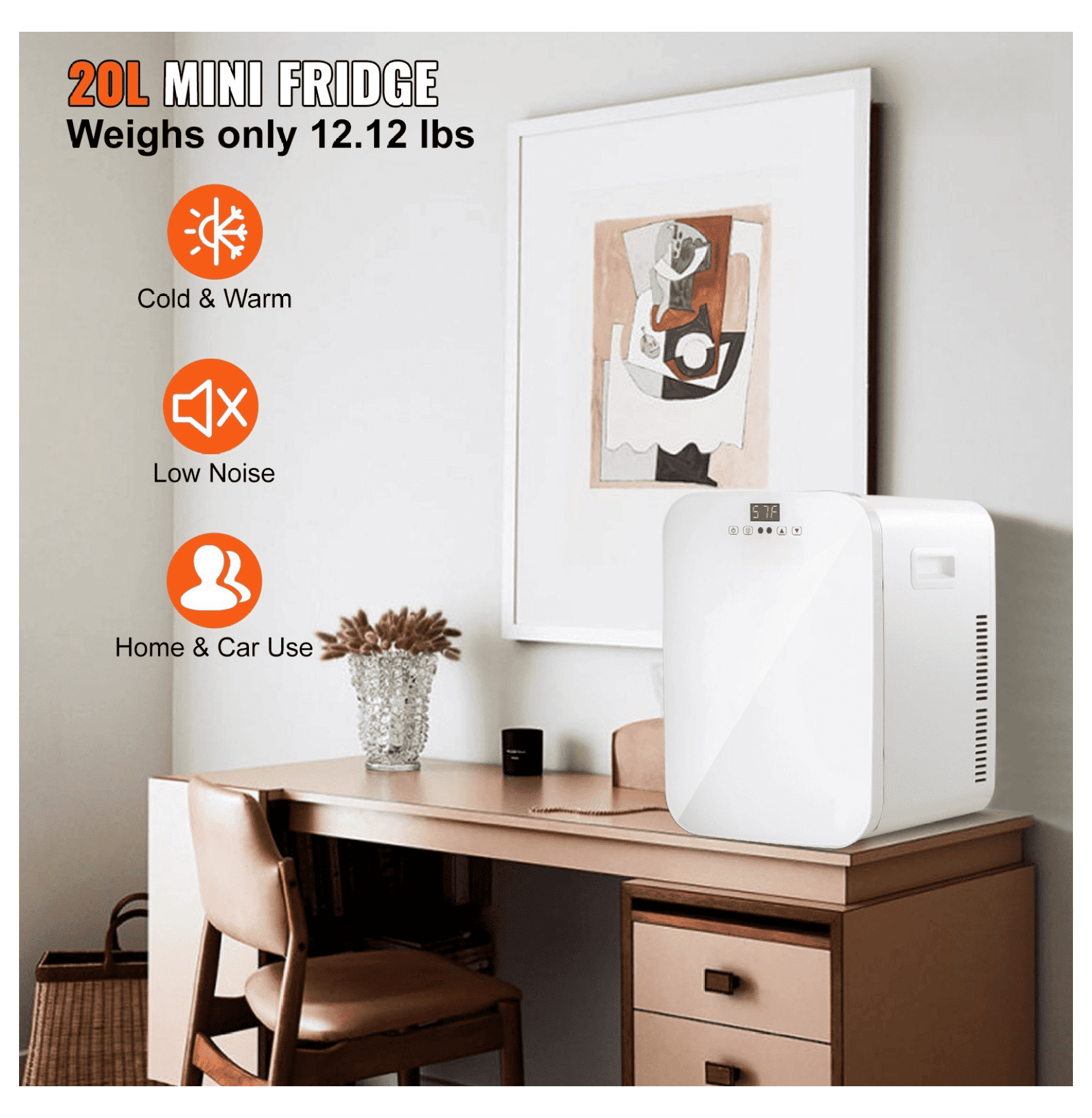 Mini Fridge 20L, Skincare Refrigerator with Temp Control & Touch Screen ...
