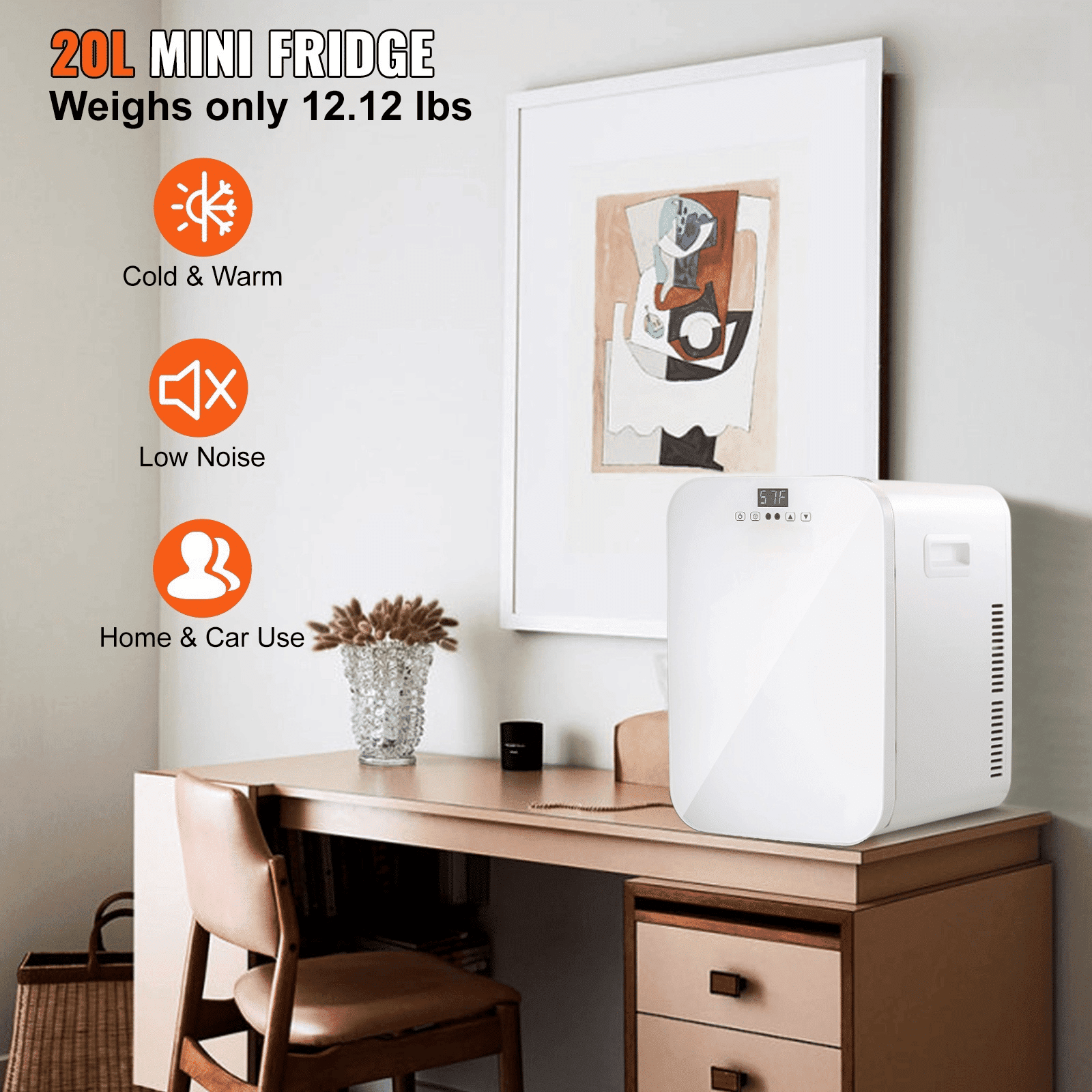 Mini Fridge 20L, Skincare Refrigerator with Temp Control & Touch Screen ...