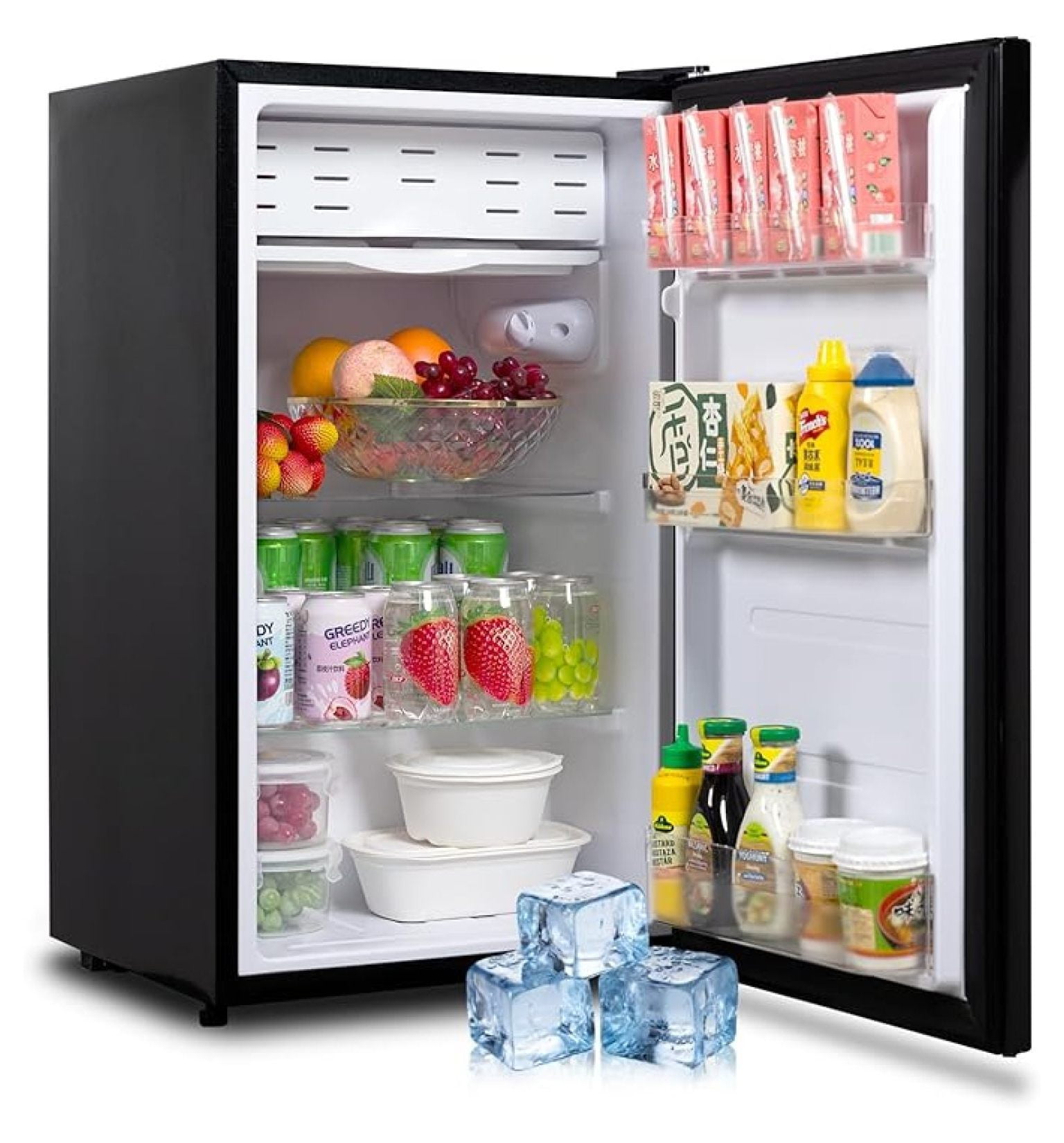Mini Fridge 3.2 Cu.Ft, Single Door Small Refrigerator for Bedroom ...