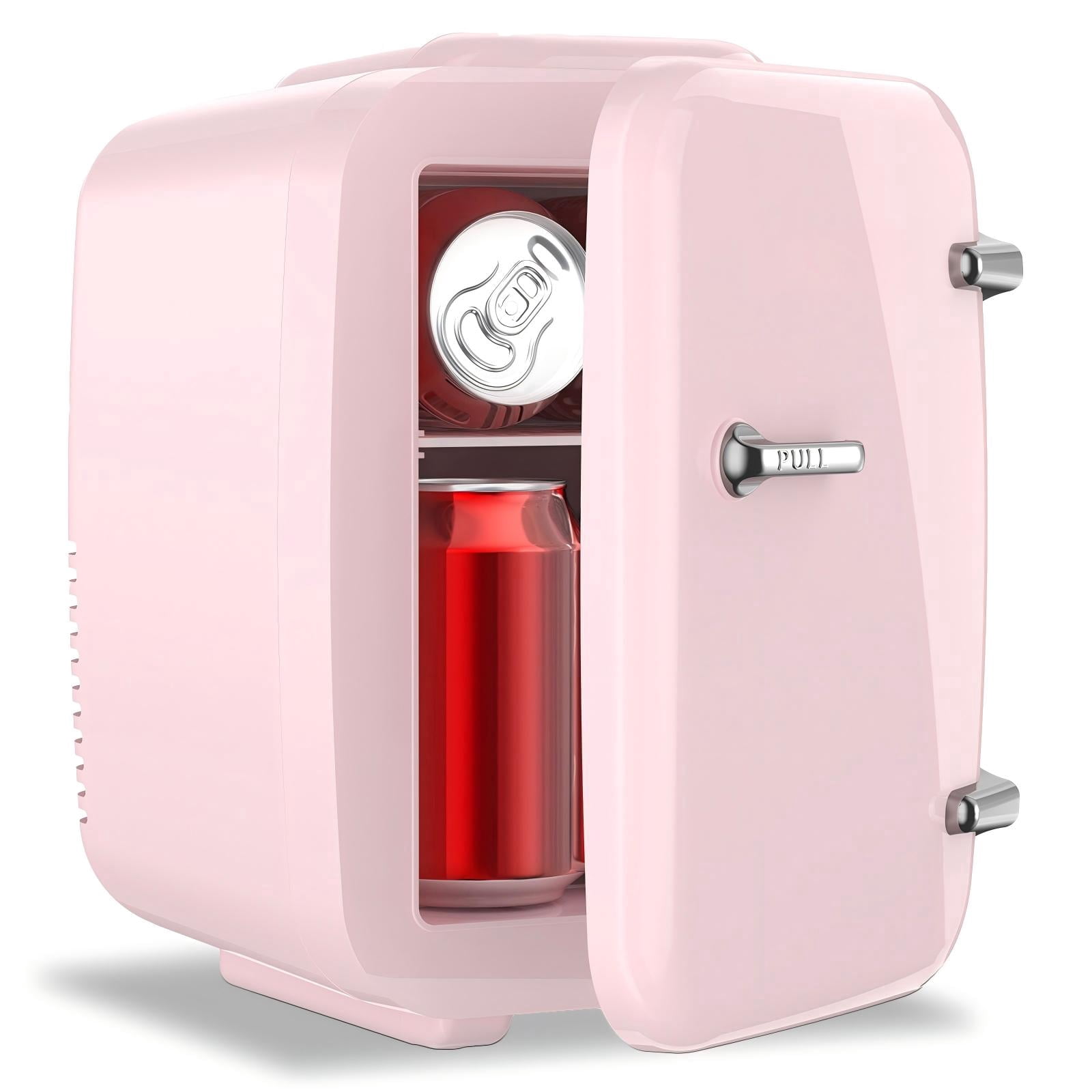 Mini Fridge, 4 Liter/6 Can Mini Makeup Fridge, 110V AC/ 12V DC Portable ...