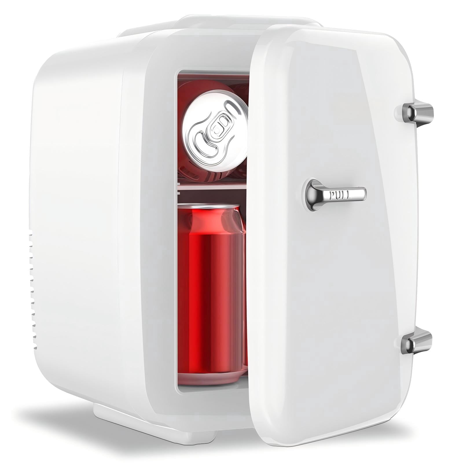 Mini Fridge, 4 Liter/6 Can Mini Makeup Fridge, 110V AC/ 12V DC Portable ...