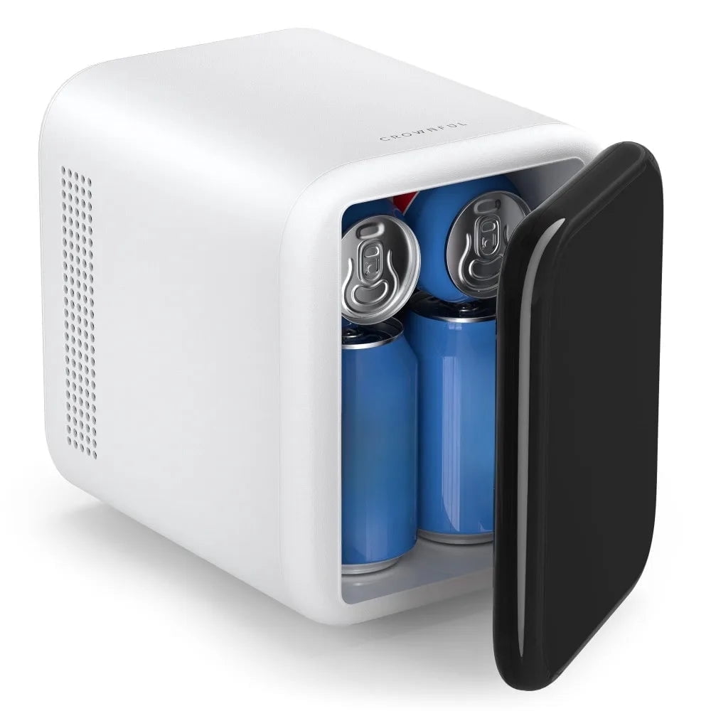 Mini Fridge, 4 Liter/6 Cans Portable Skincare Fridge, AC/DC Cooler and ...
