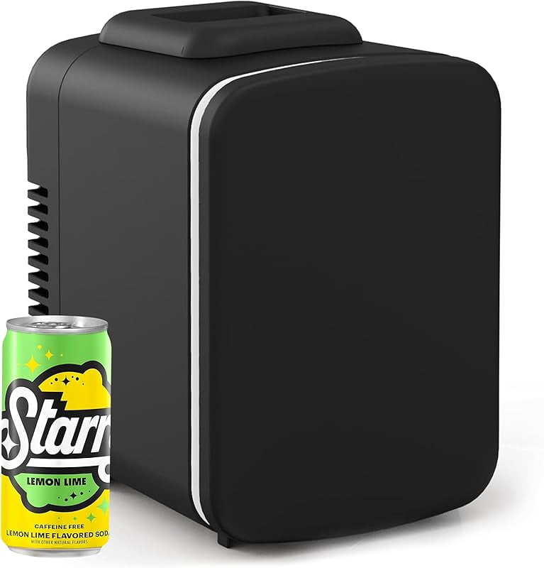 Mini Fridge, 4L/6 Can Portable Cooler & Warmer Freon-Free Small ...