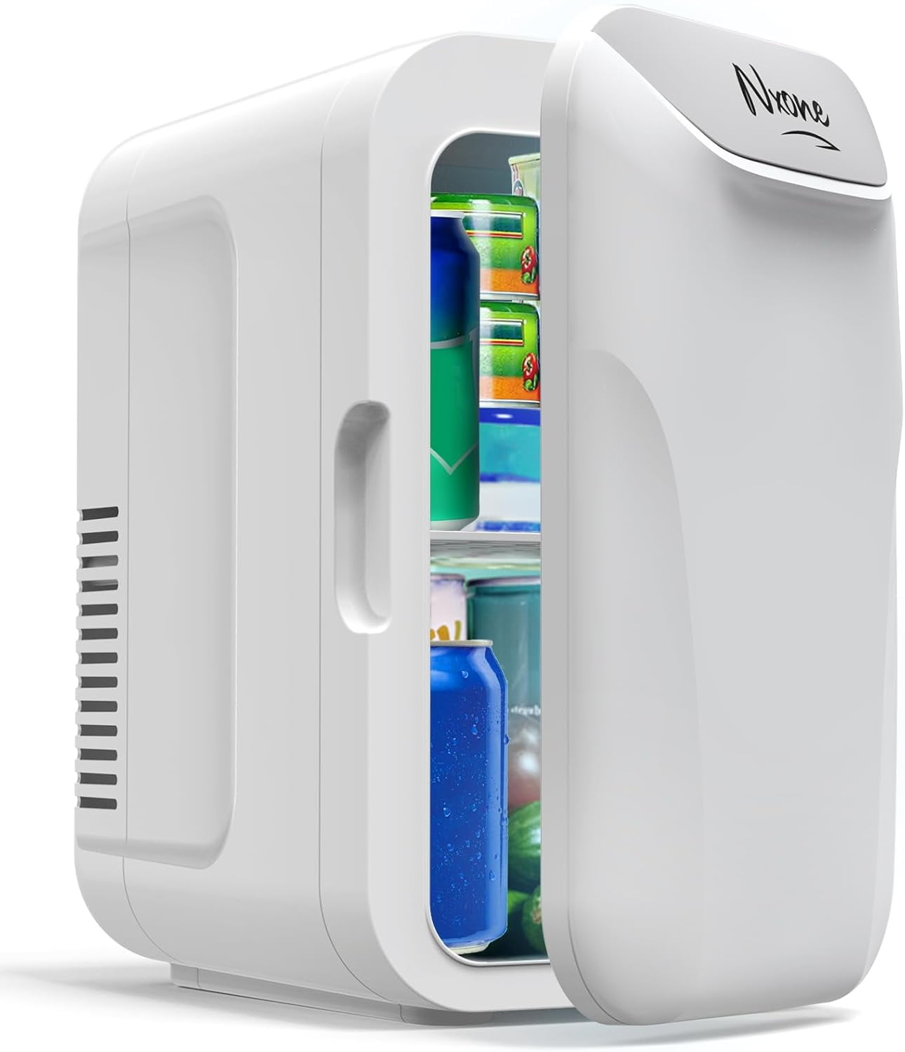 Mini Fridge,8 Can/6 Liter Small Refrigerator,110VAC/ 12V DC Portable ...