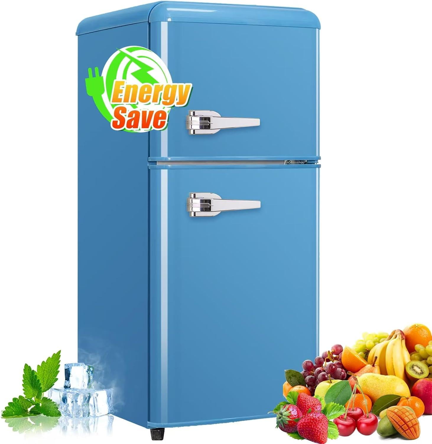 Mini Fridge for Bedroom, 3.2 Cu.Ft Mini Fridge, Retro Refrigerator with ...