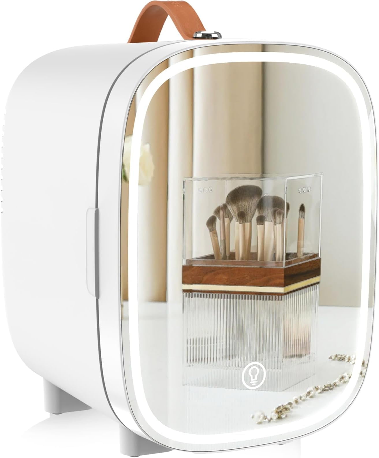 Mini Fridge for Bedroom Mirror Skincare Cooler & Warmer Portable Small ...