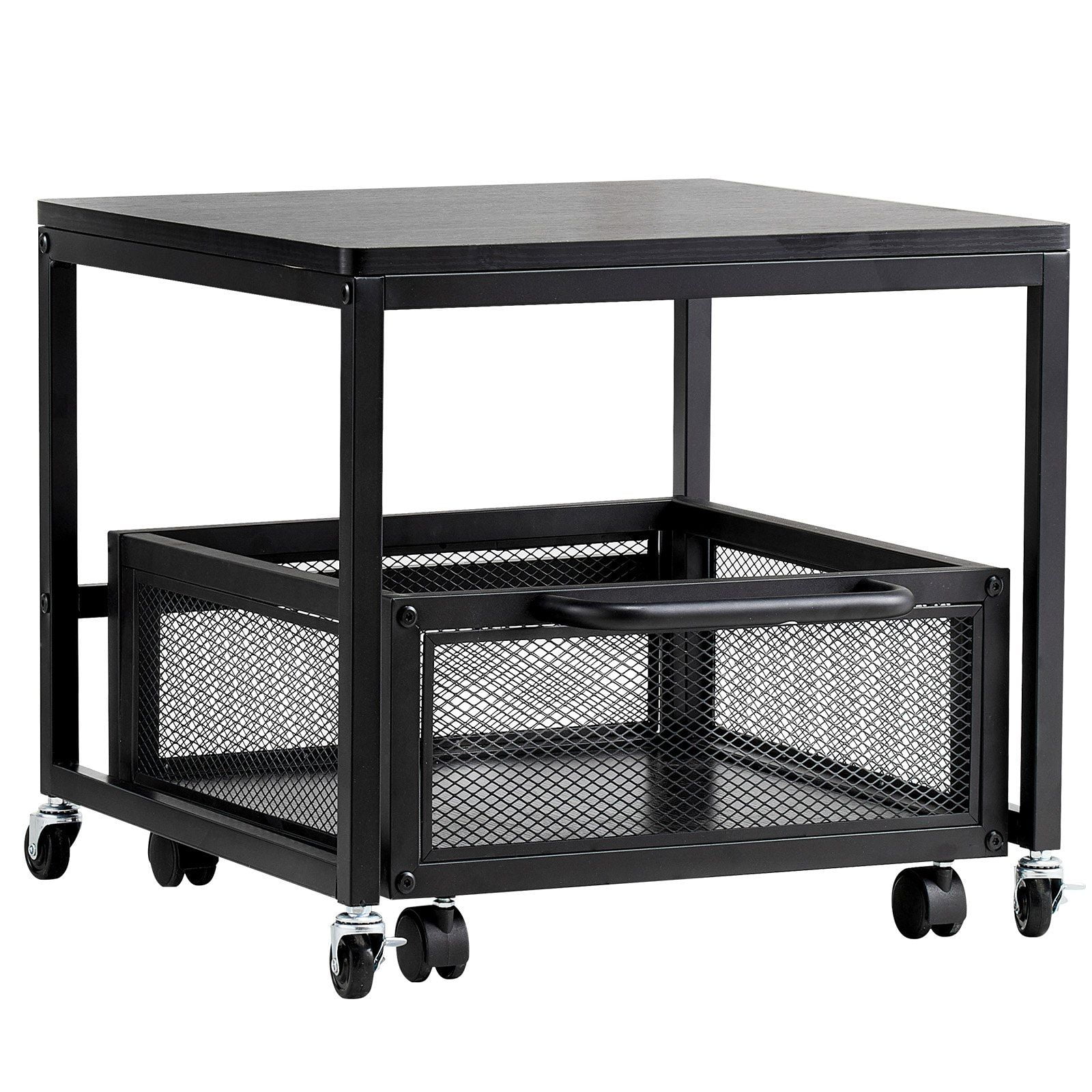 Mini Fridge Cart with Wheels,Mobile Beverage Refrigerator Stand with ...