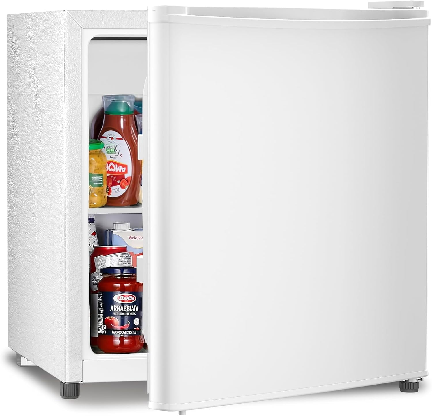 Mini Fridge Compact Refrigerator with Freezer, Single Reversible Door ...