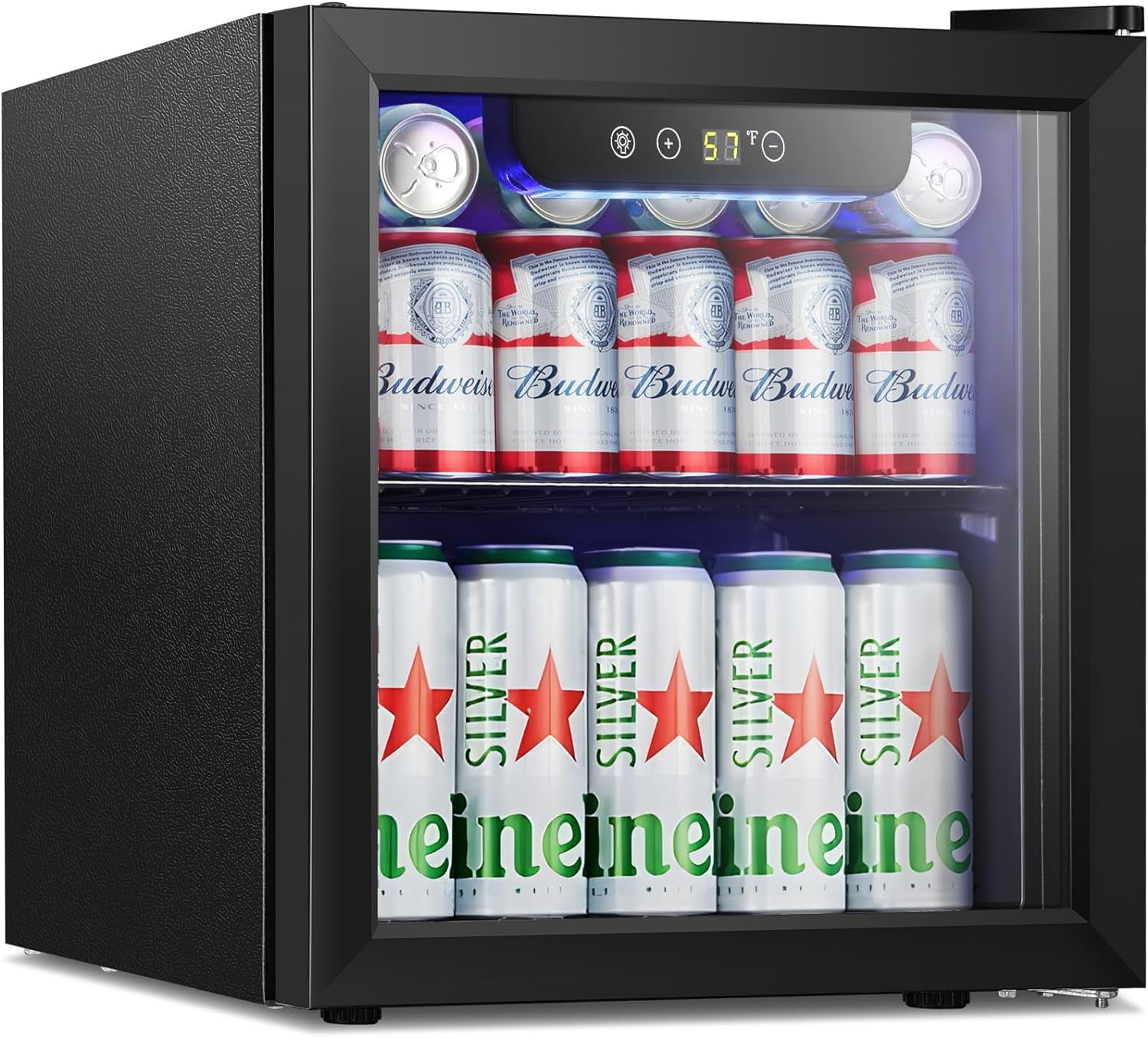Mini Fridge Cooler - 12 Bottle 48 Can Beverage Refrigerator Glass Door ...