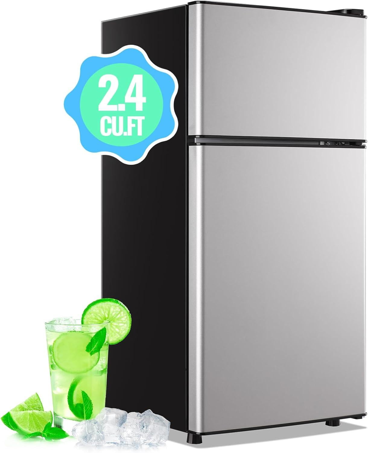 Mini Fridge with Freezer, 2.4 Cu.Ft Personal Refrigerator Only for One ...