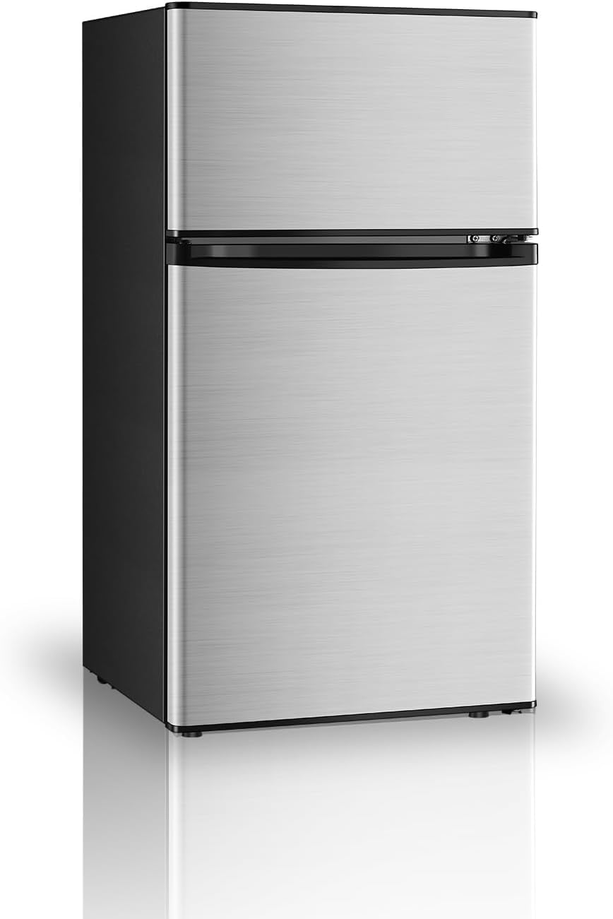 Mini Fridge with Freezer, 3.2 Cu.Ft, 2 Doors Compact Mini Refrigerator ...