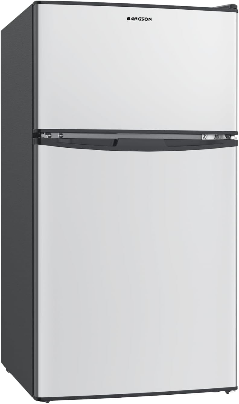 Mini Fridge with Freezer, 3.2 Cu.Ft Compact Refrigerator, 5 Settings ...