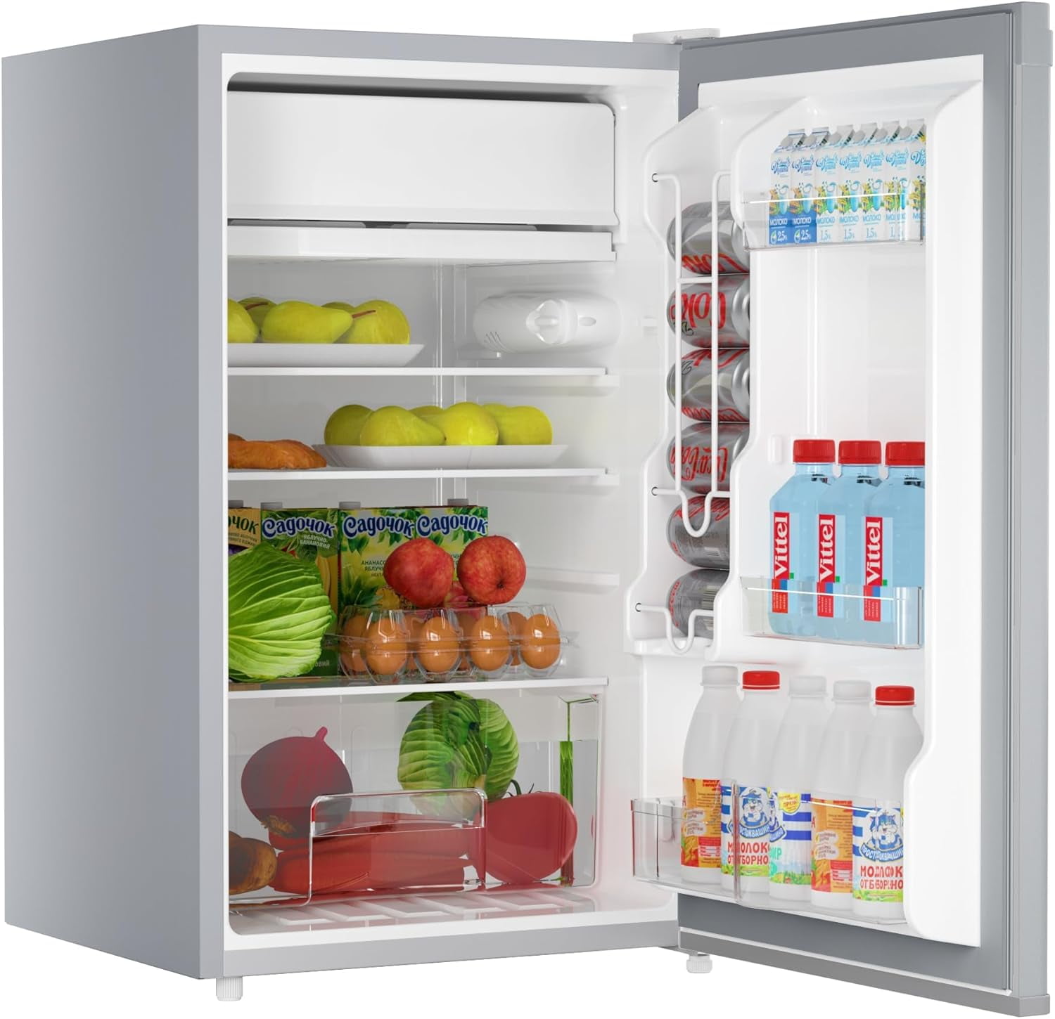 Mini Fridge With Freezer, 4.3 Cu.Ft ,Single Door Refrigerator With 7 ...