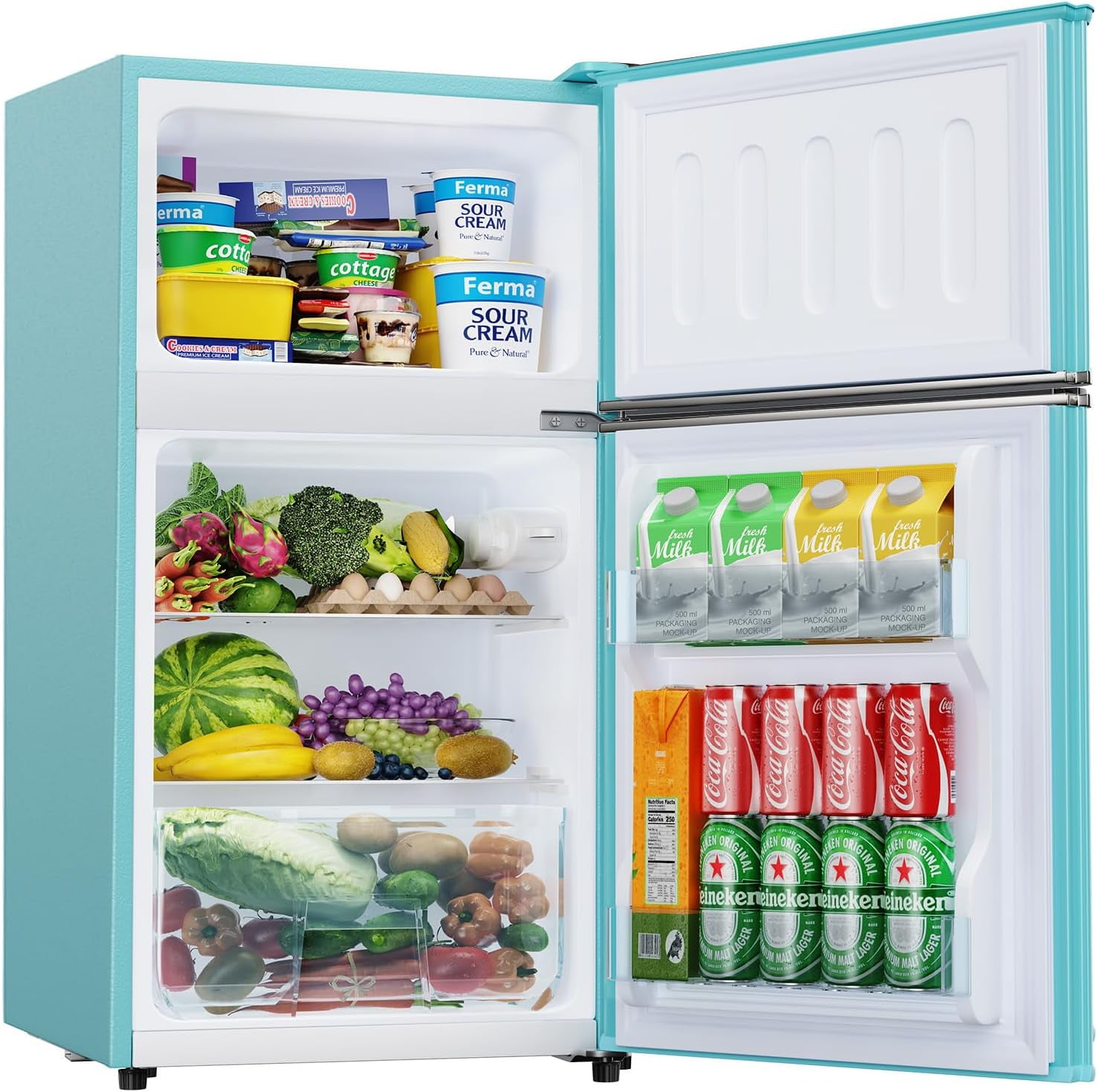 Mini Fridge with Freezer Quiet: 3.2 Cu.Ft Mini Refrigerator with 2 ...