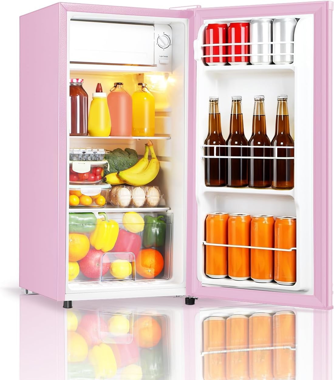 Mini Fridge with Freezer, Single Door 3.1 Cu.Ft, Compact Mini ...