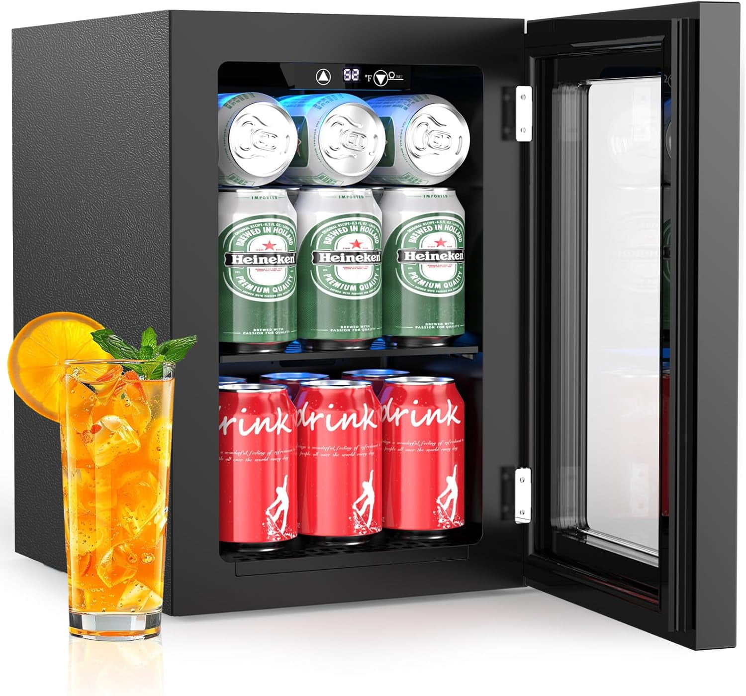 Mini Fridge for Office, Upgrade 18L Wine Cooler, 0.6Cu.Ft Small ...
