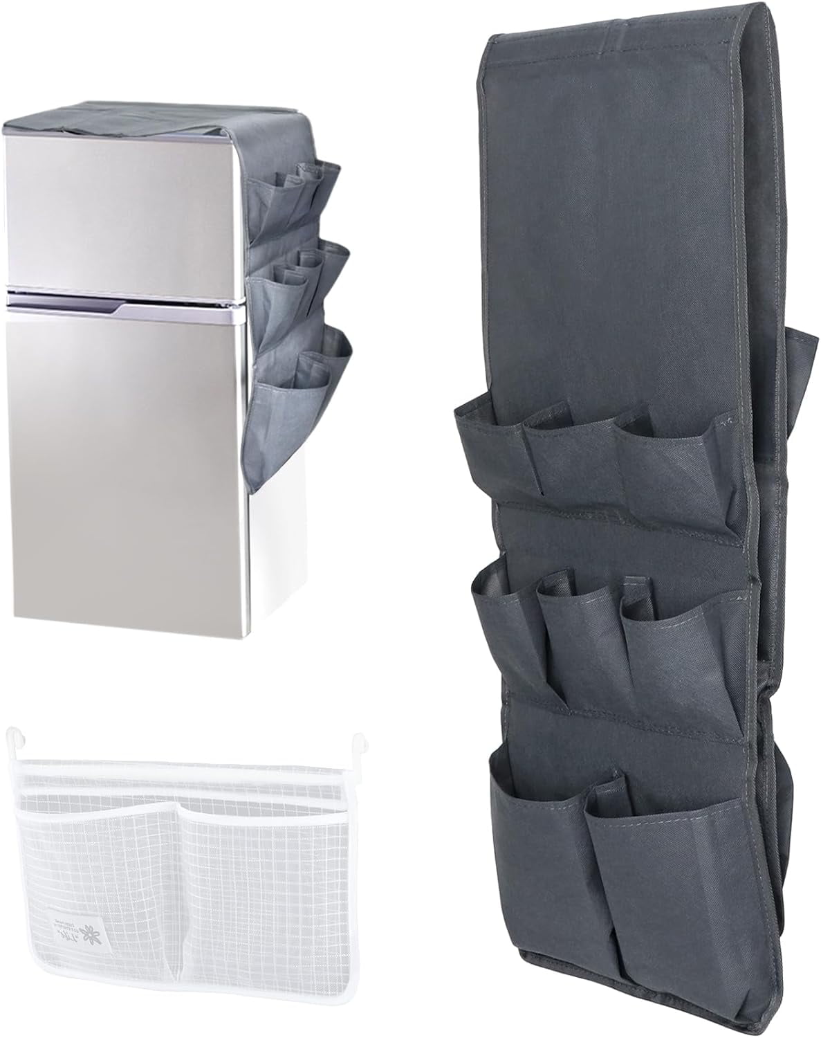 Mini Fridge Organizer with Refrigerator Door Organizer 15 Pockets Dorm ...