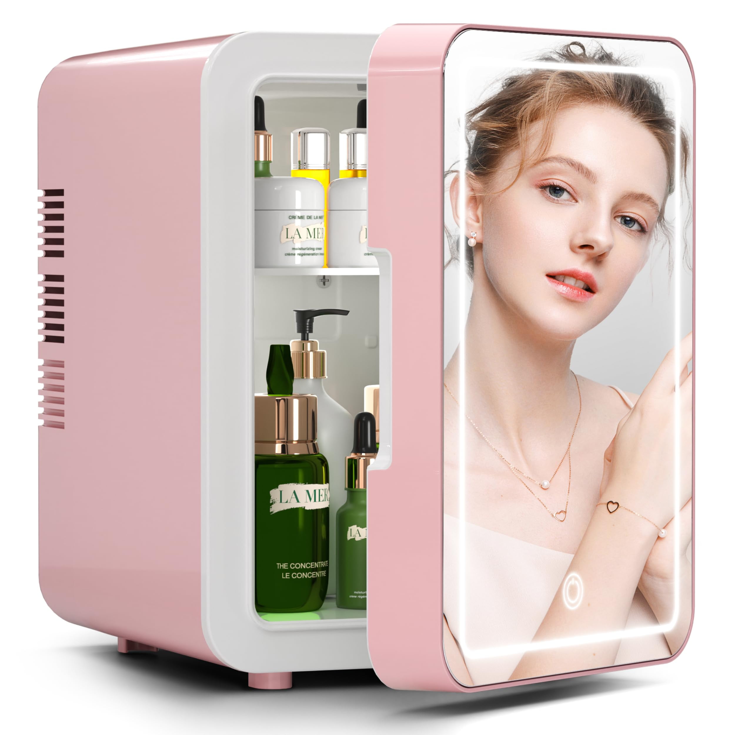 Mini Fridge, Portable Beauty Makeup Skincare Fridge with Dimmable LED ...