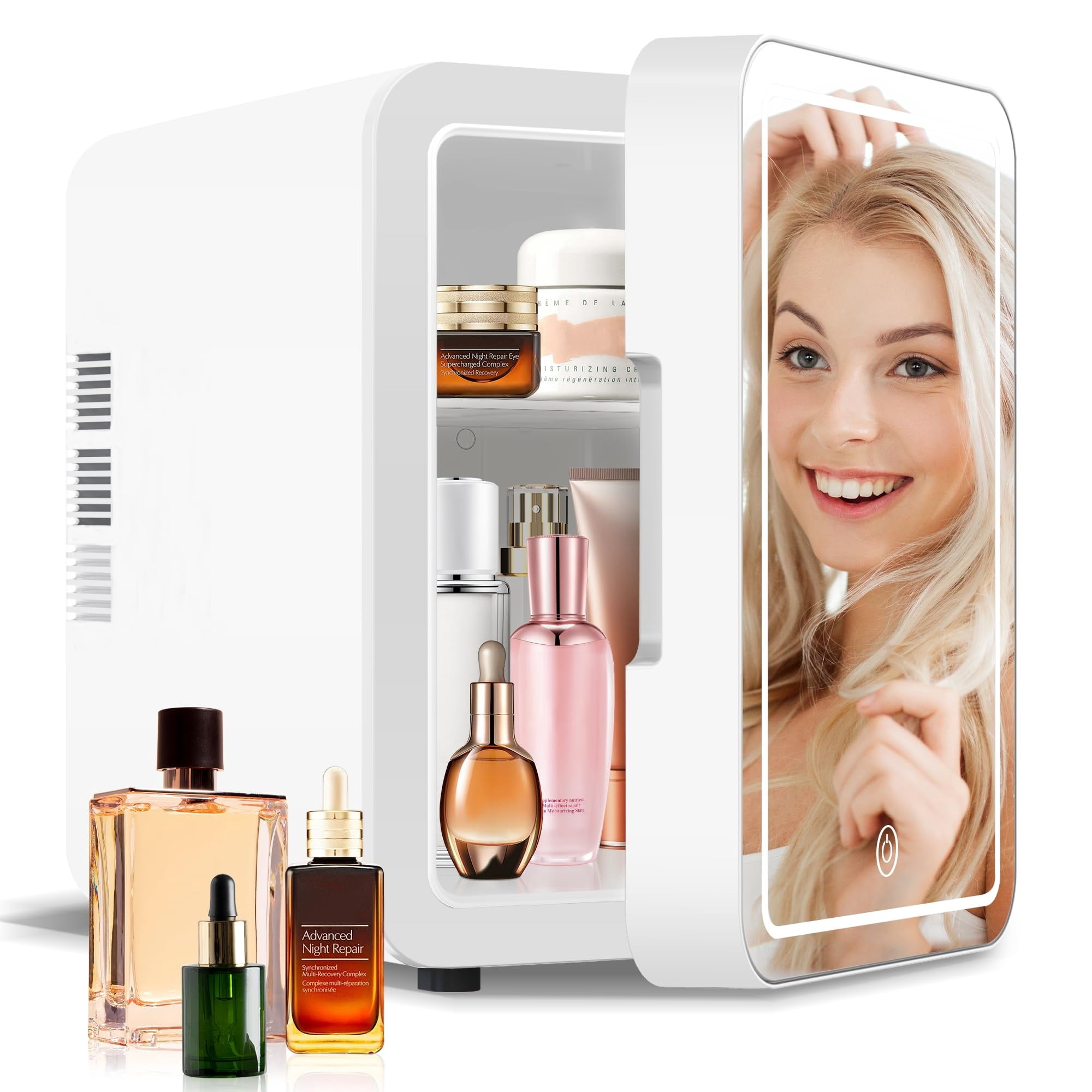 Mini Fridge, Portable Beauty Makeup Skincare Fridge with Dimmable LED ...