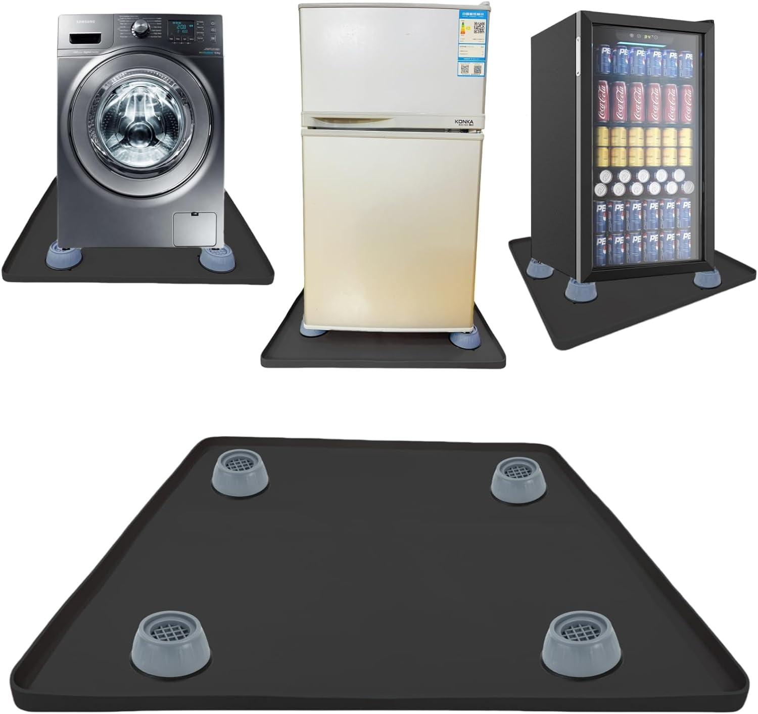 Mini Fridge Silicone Mat with Raised Edges, 20" x 20" x 0.6" Mini ...