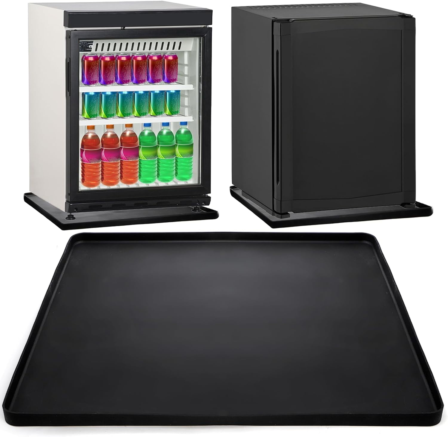 Mini Fridge Silicone Mat with Raised Edges, 24''x24''x0.8 ...