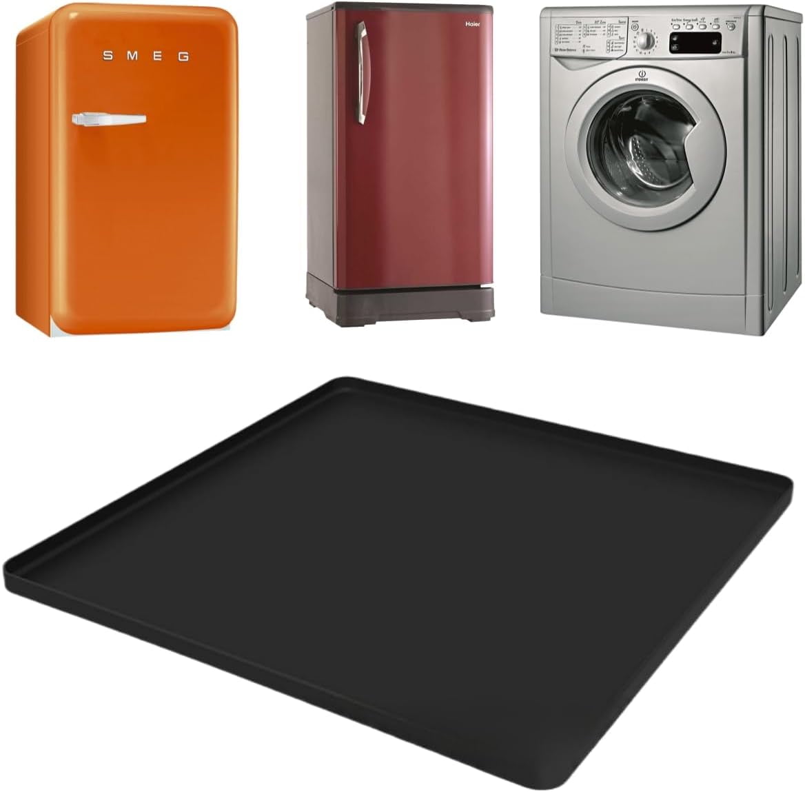 Mini Fridge Silicone Mat with Raised Edges, Mini Fridge Drip Tray With ...