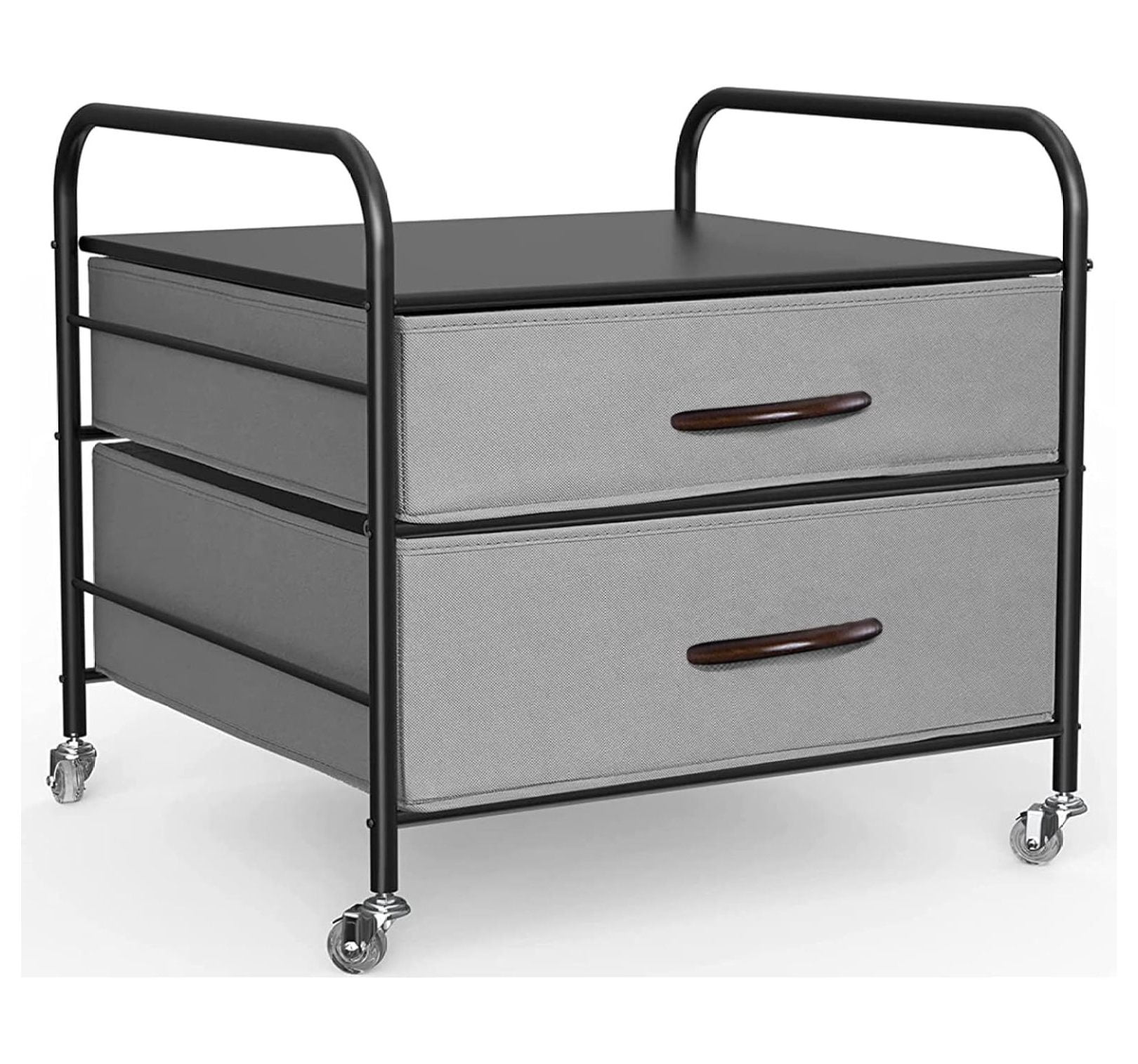Mini Fridge Stand, 120LBS Mini Fridge Table, 2 Drawer Fridge Cart, Mini ...