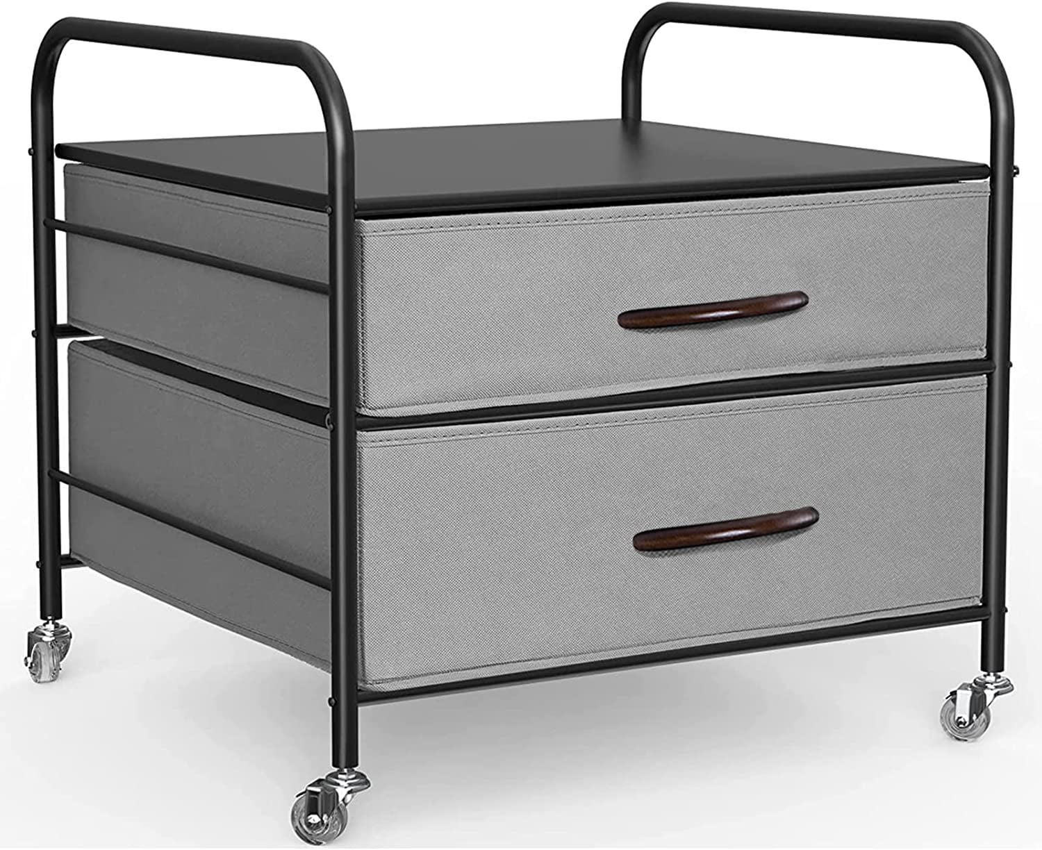 Mini Fridge Stand, 120LBS Mini Fridge Table, 2 Drawer Fridge Cart, Mini ...