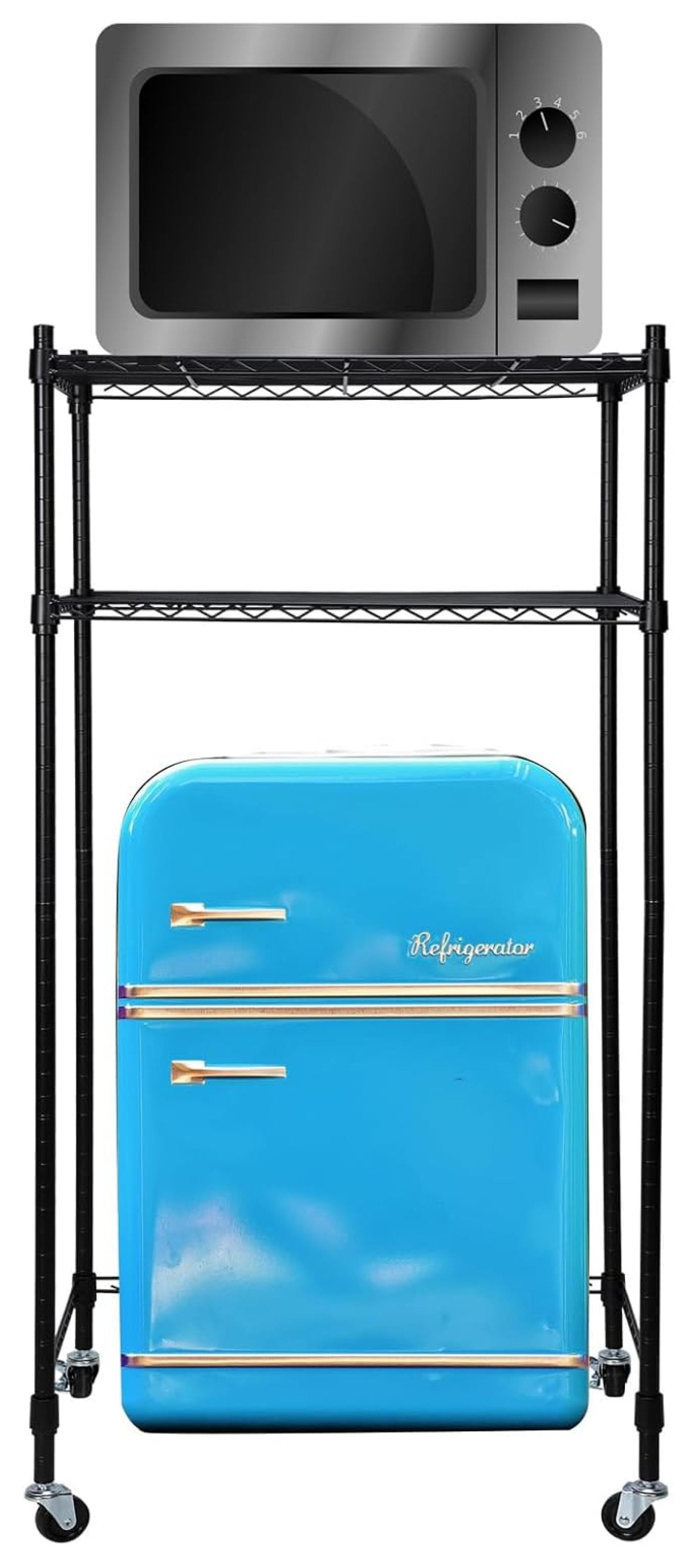 Mini Fridge Stand -2 Tier Adjustable Mini Fridge Shelf is Made of Ultra ...