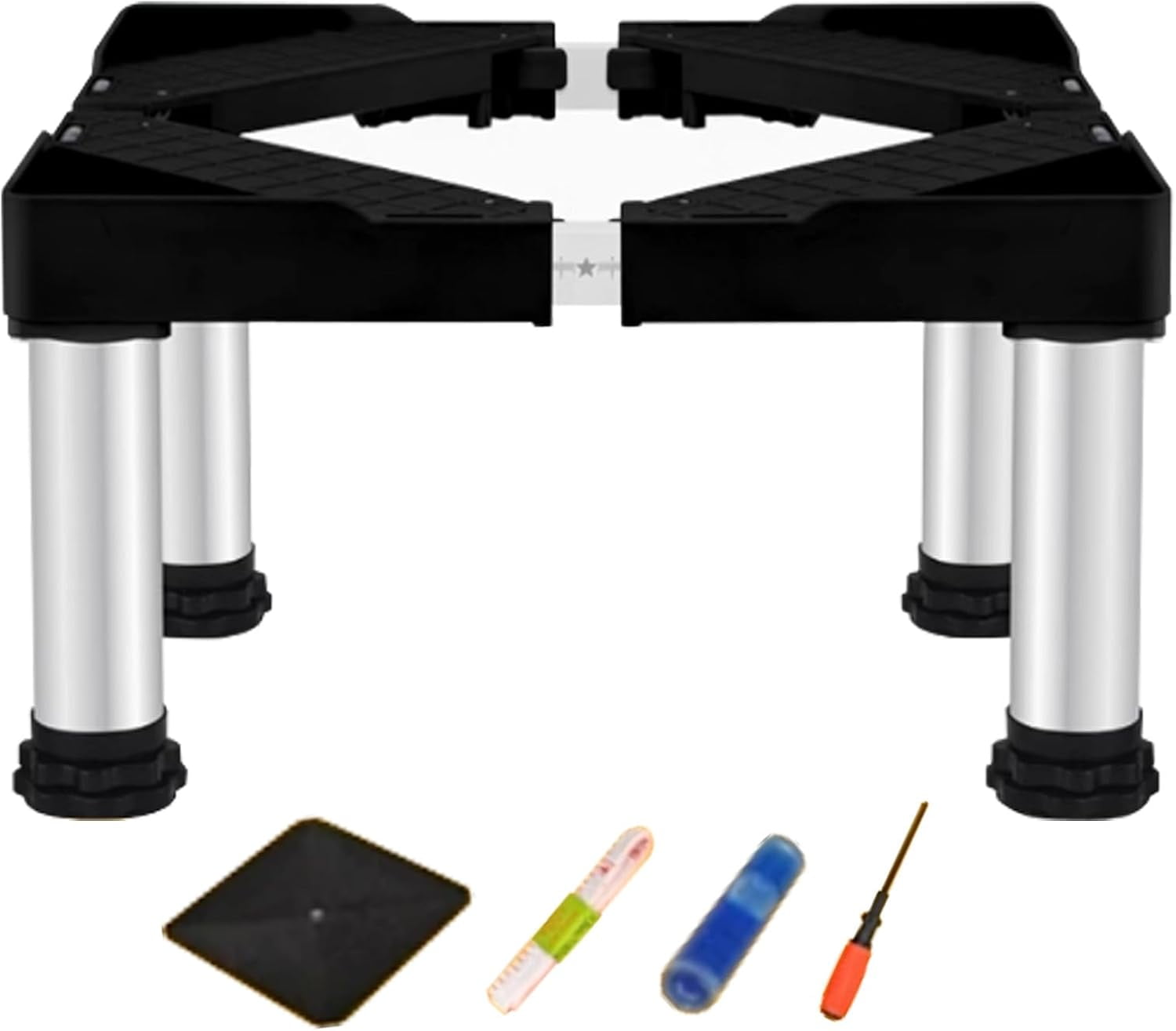 Mini Fridge Stand Adjustable 15.4"-16.1" Dryer Stand Pedestal with 4 Strong Feet Stand for Small ...