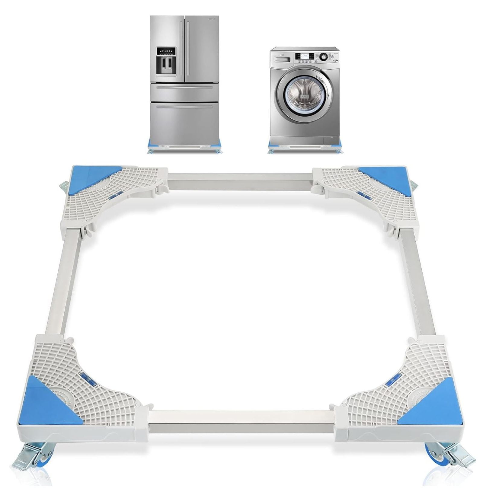 Mini Fridge Stand, Adjustable Furniture Dolly Base with 4 Locking ...